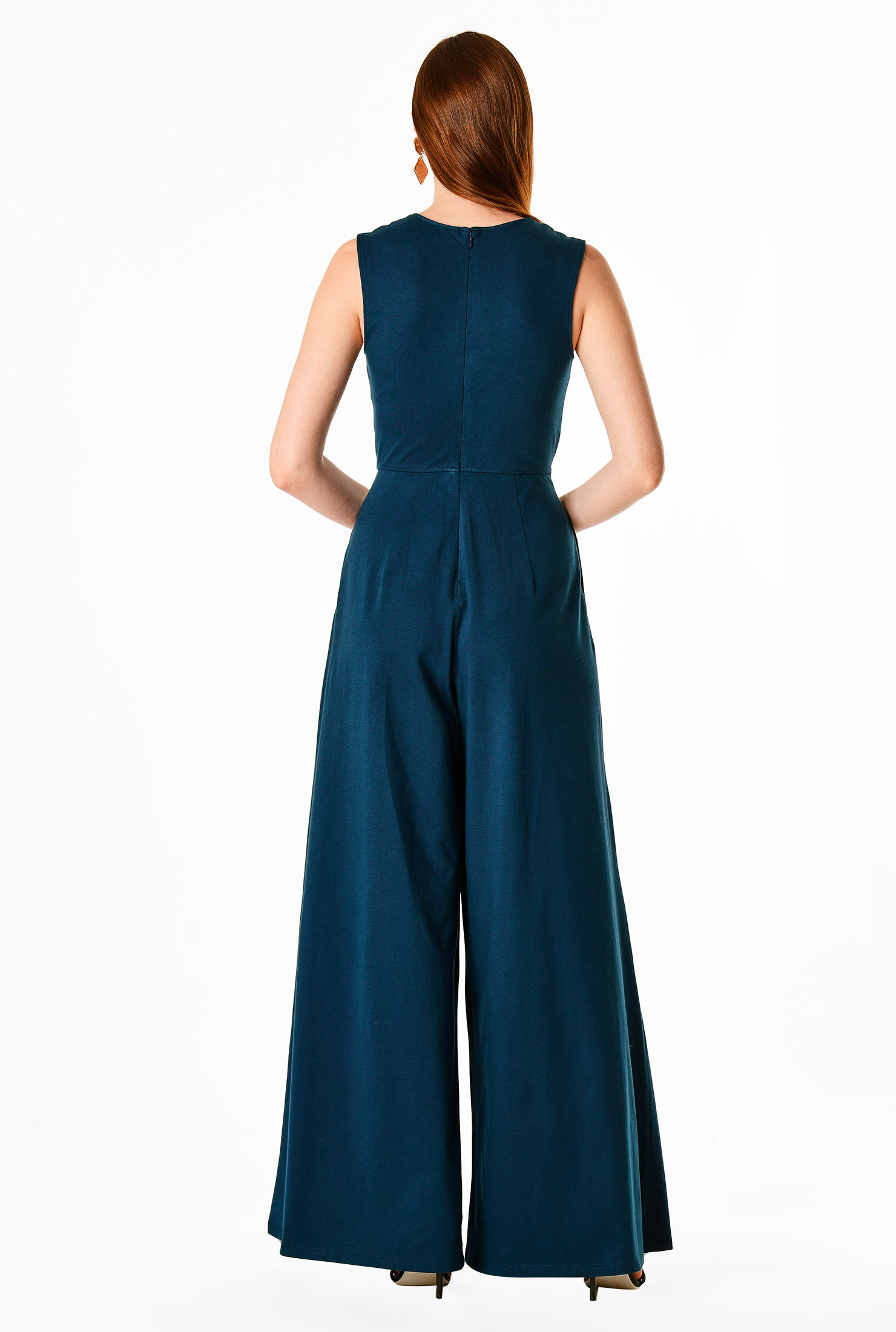 Shop Side button cotton knit jumpsuit | eShakti