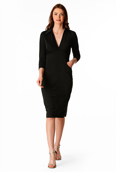 Shop Ottoman rib knit sheath dress | eShakti