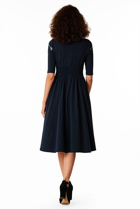 Shop Cupids arrow embellished cotton knit dress | eShakti