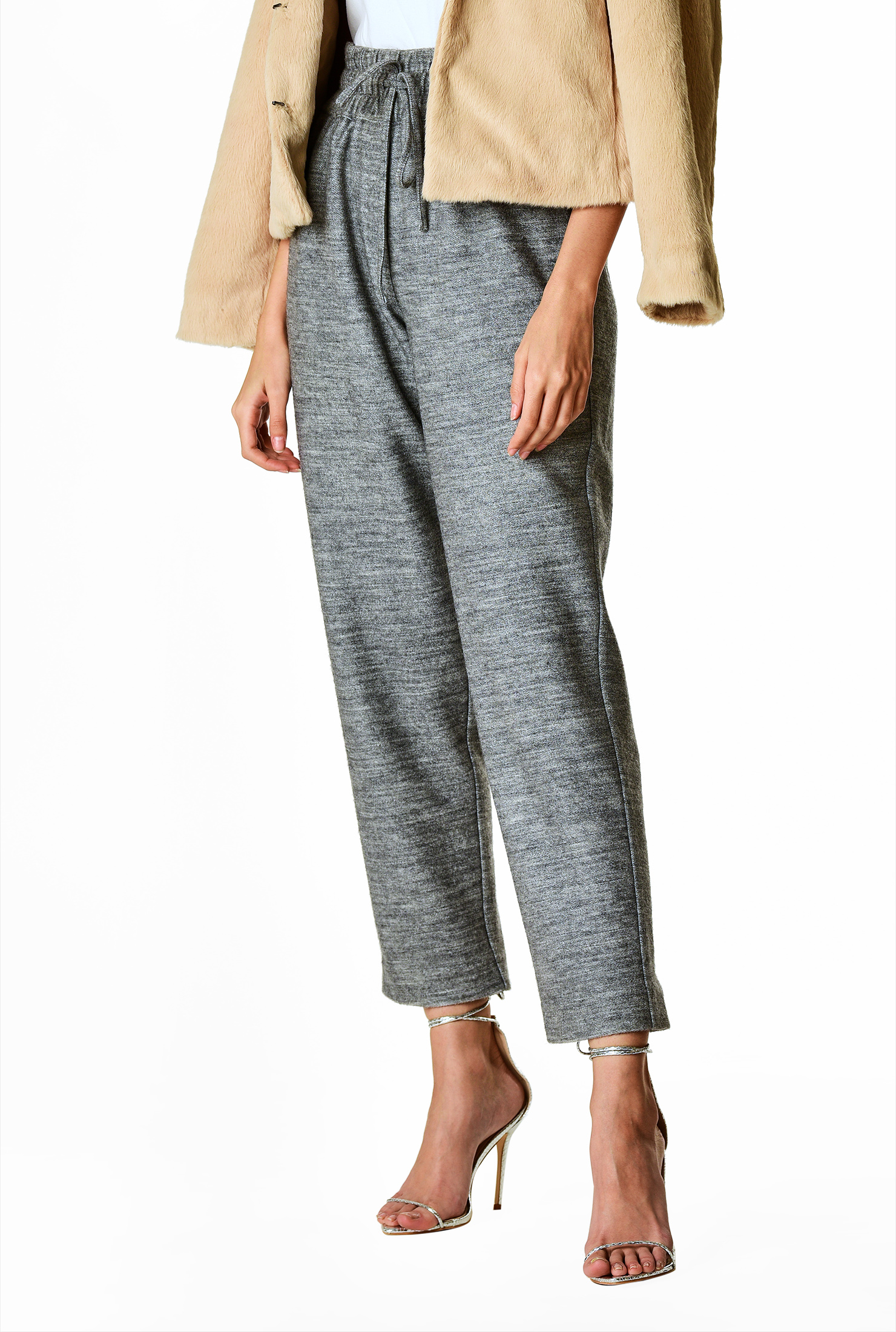 Shop Drawstring waist double knit pants | eShakti
