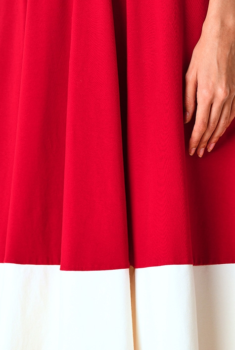 Shop Contrast banded hem cotton knit belted shirtdress | eShakti