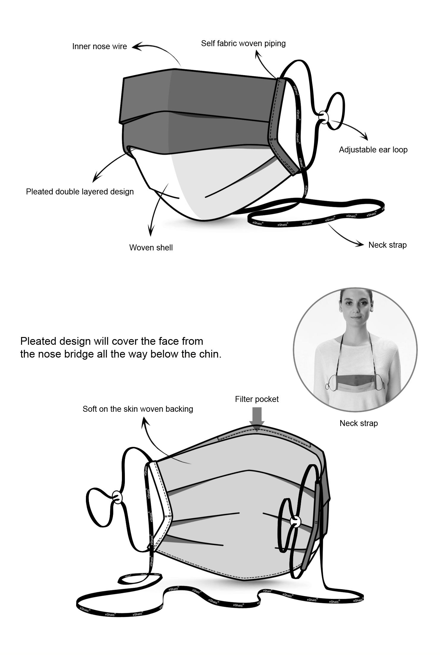 Shop Colorblock poplin face mask | eShakti