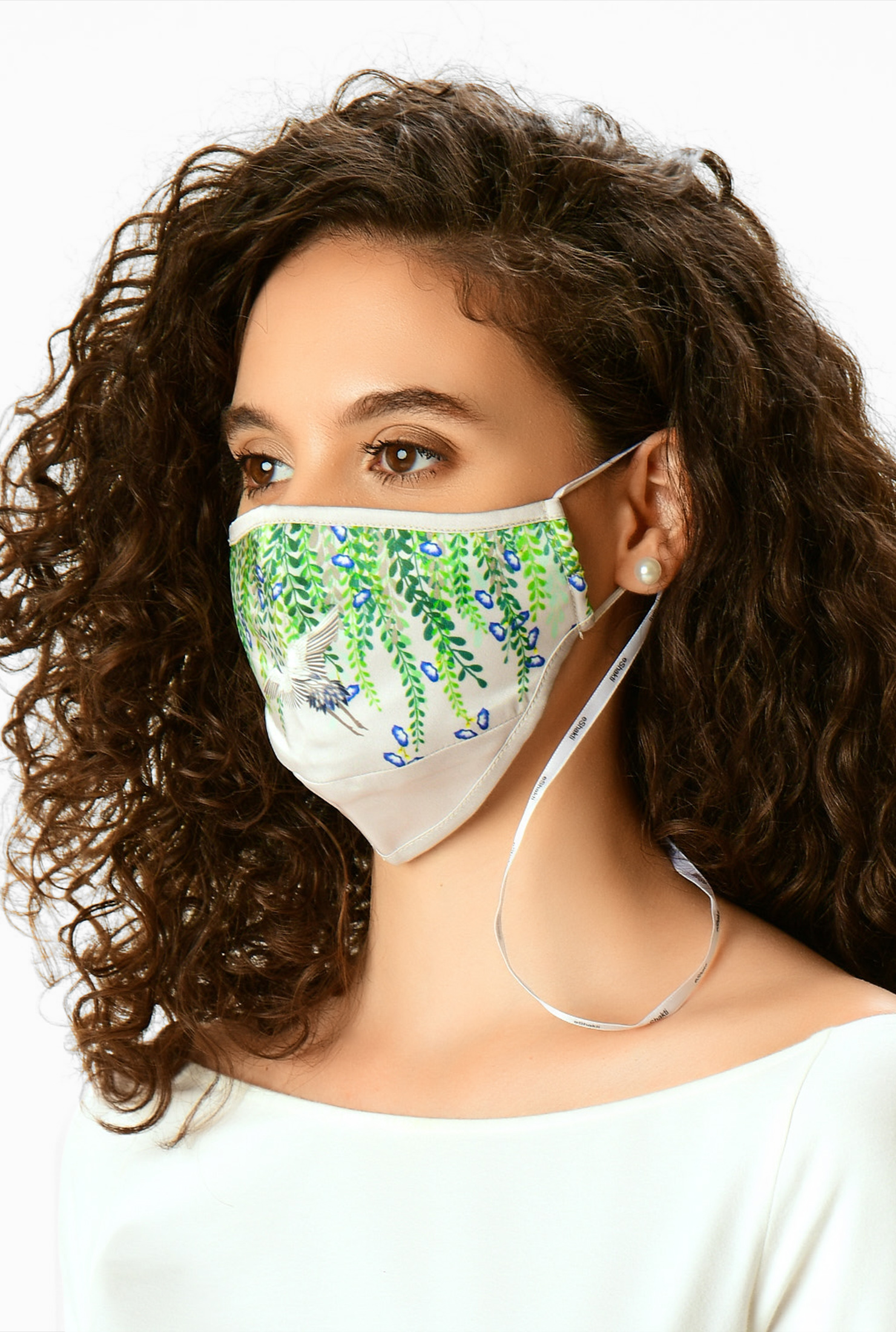 Shop Bird print satin shaped face mask | eShakti