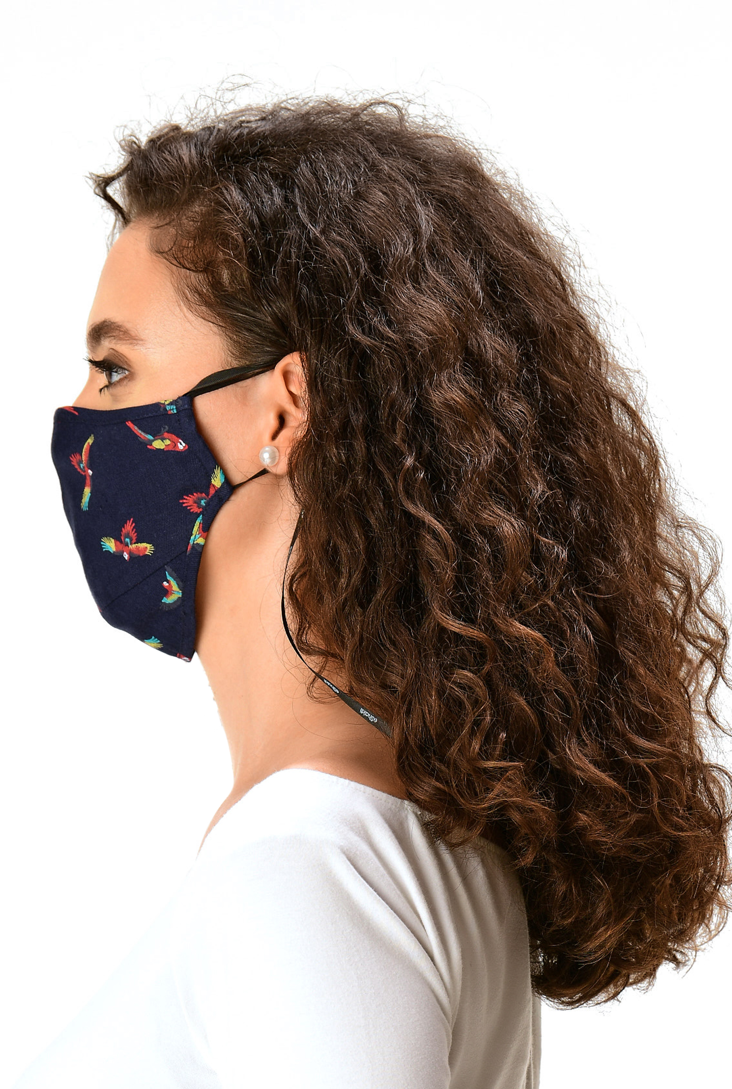Shop Parrot print cotton shaped face mask | eShakti