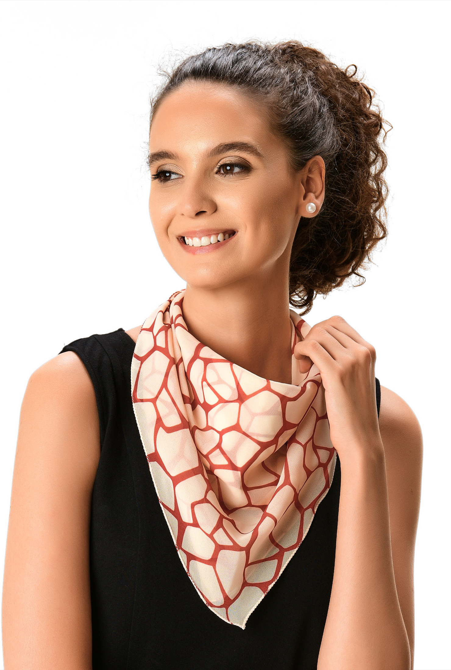 Shop Graphic print georgette scarf mask | eShakti