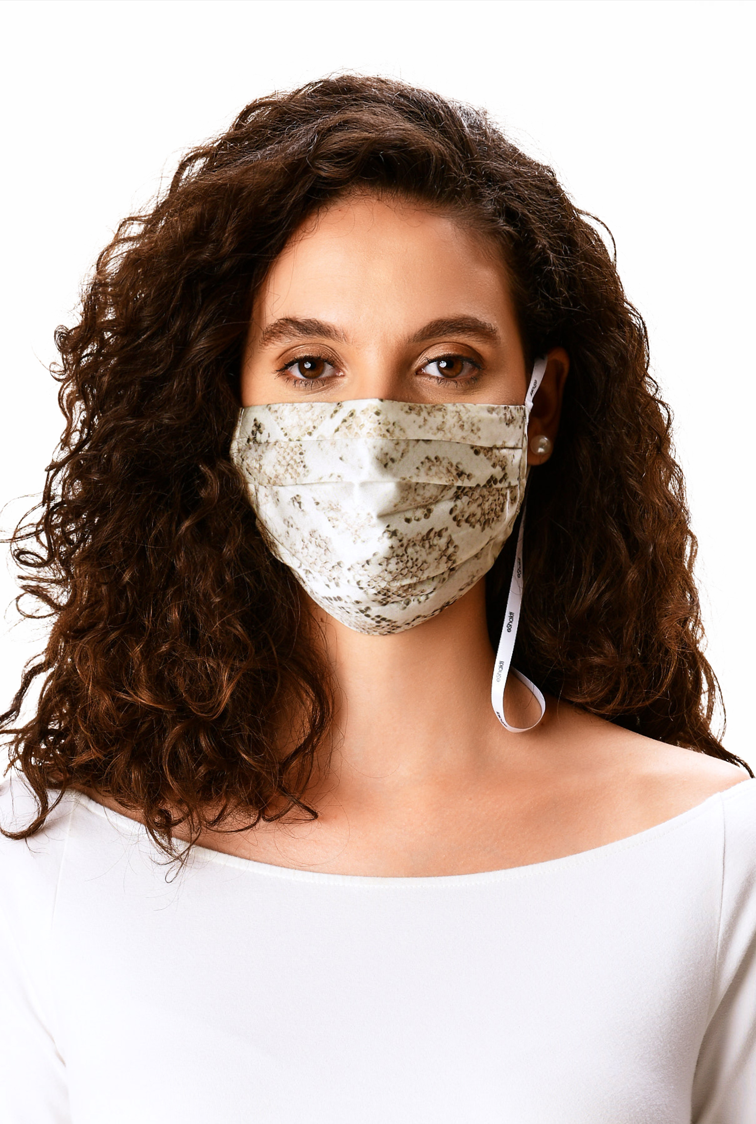 Shop Snake print satin pleated face mask | eShakti