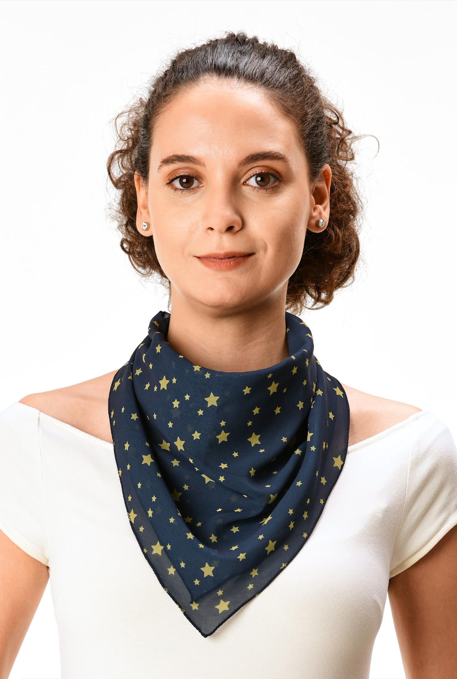 Shop Star print georgette scarf mask | eShakti
