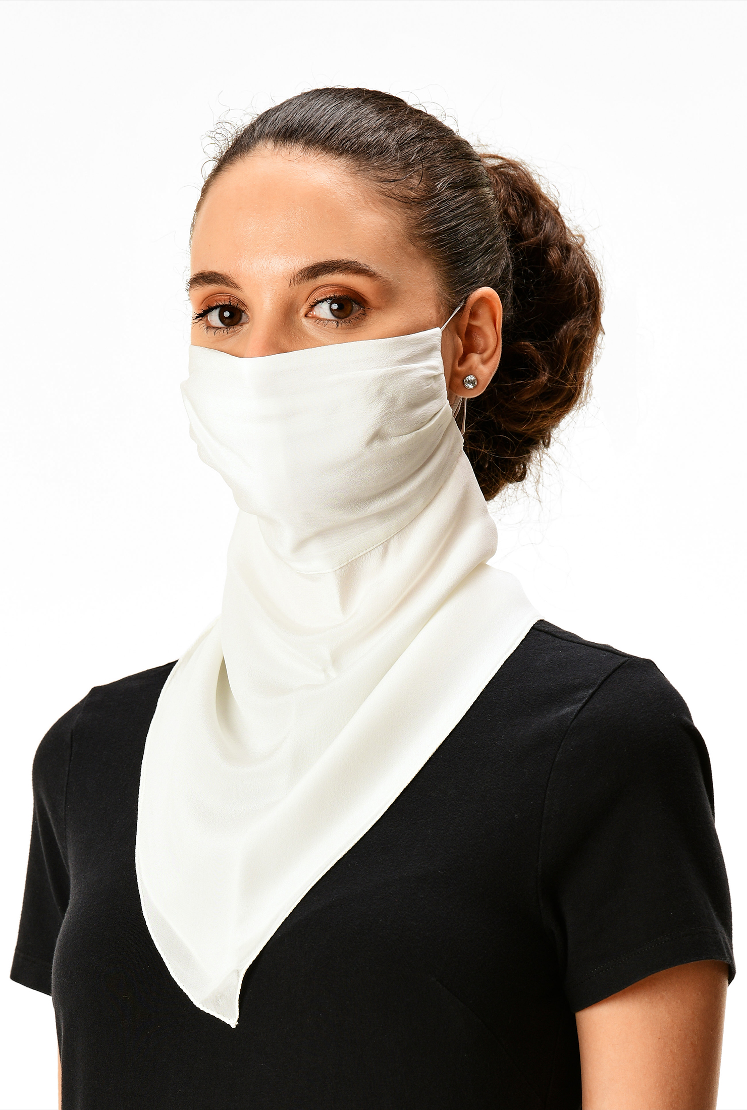 Shop Silk crepe scarf mask | eShakti