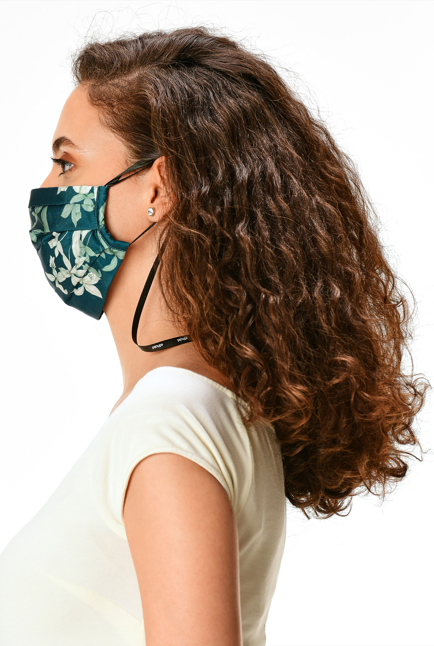 Shop Floral print satin pleated face mask | eShakti