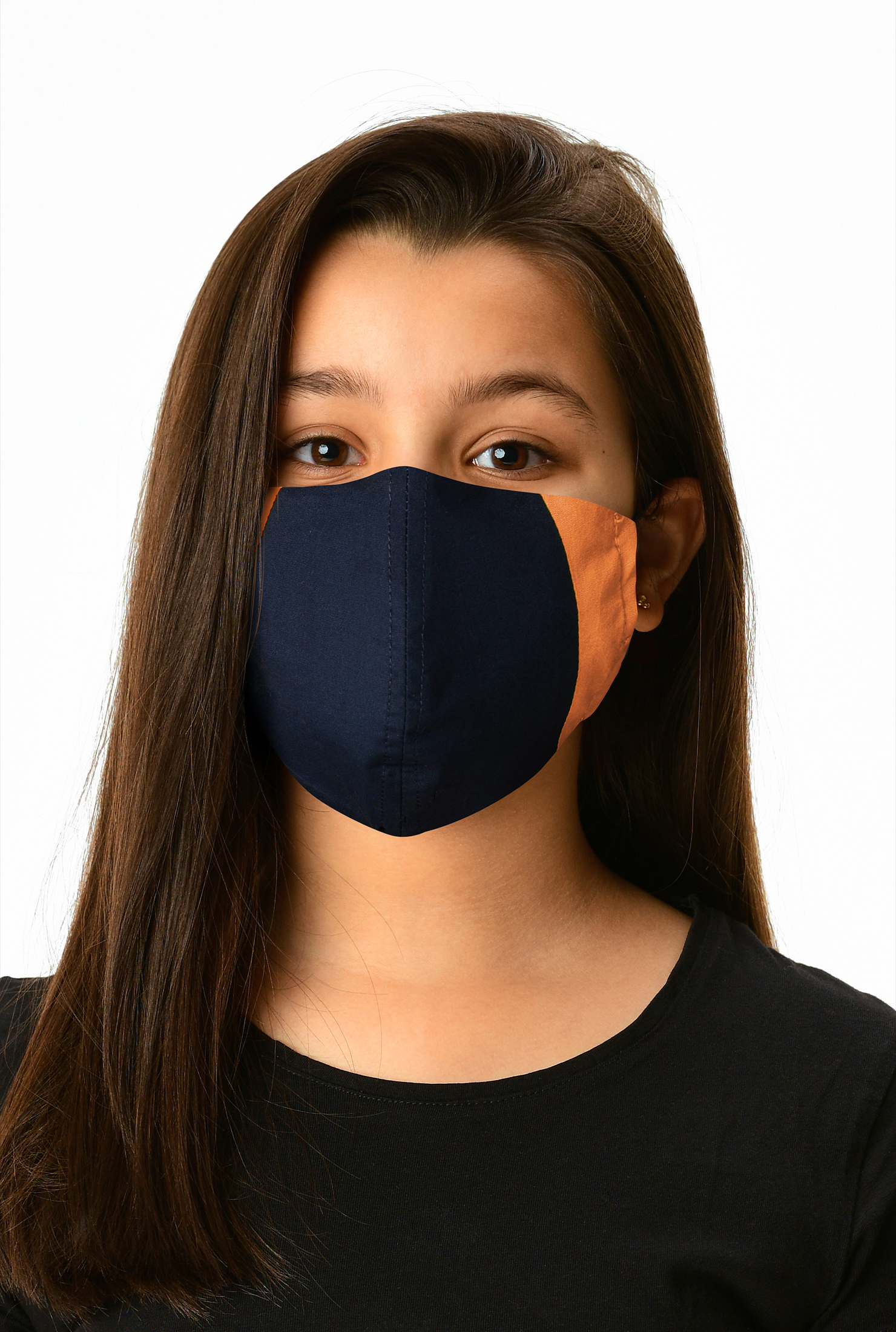 Shop Colorblock cotton poplin shaped kids face mask | eShakti