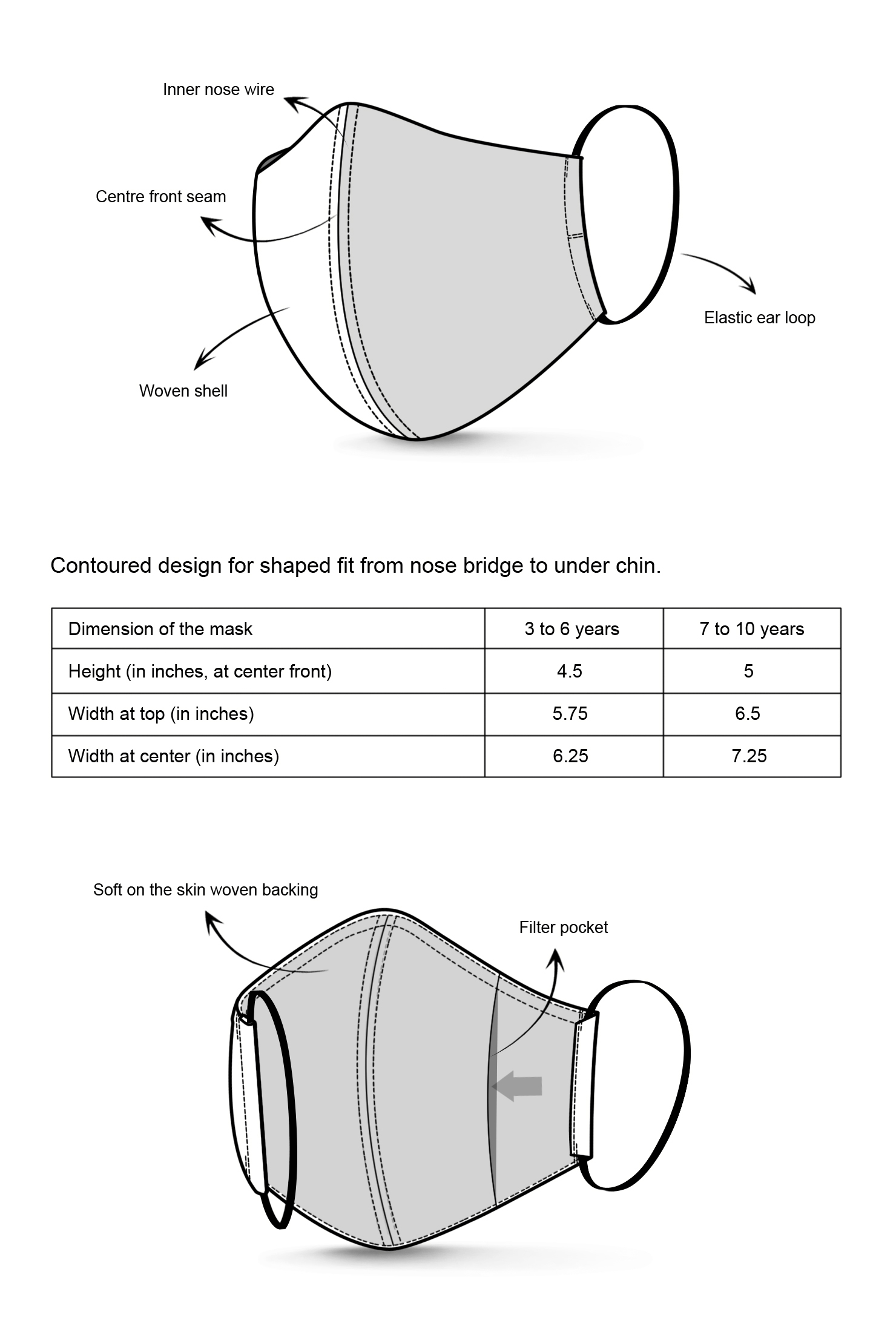 Shop Colorblock cotton poplin shaped kids face mask | eShakti