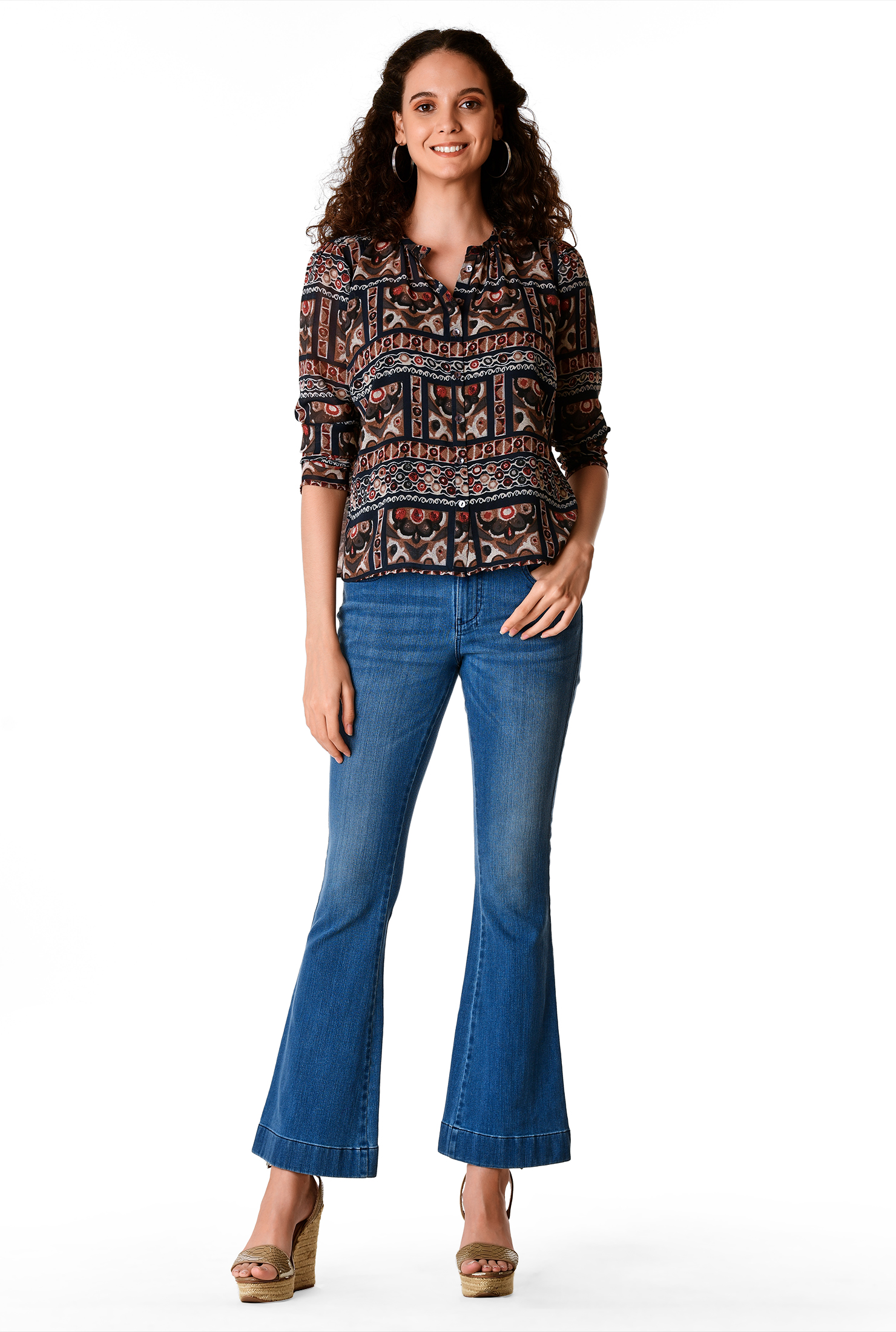 Shop Graphic print georgette blouse | eShakti