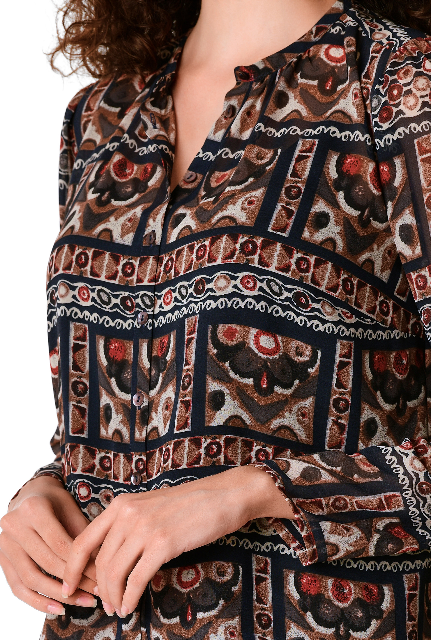 Shop Graphic print georgette blouse | eShakti