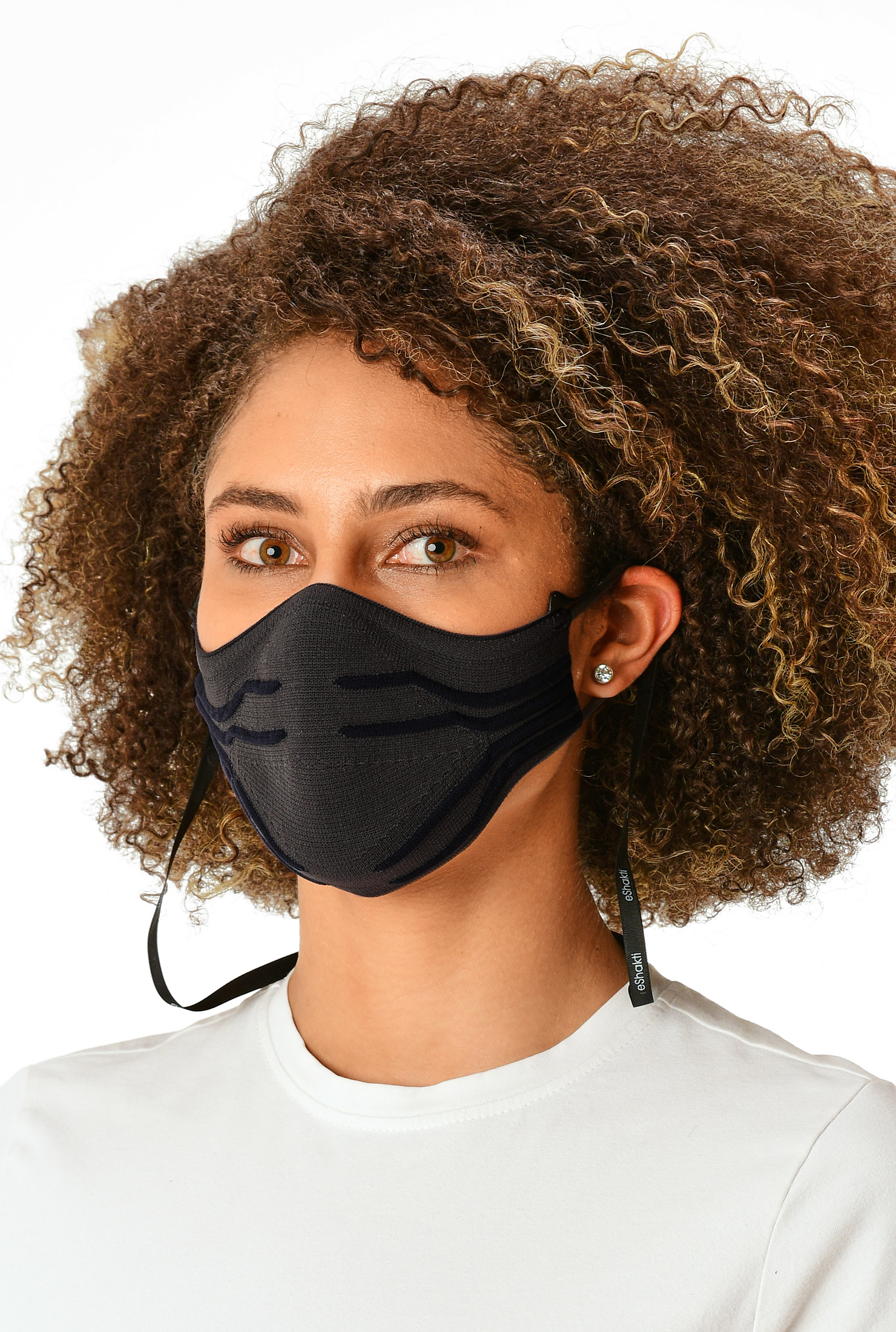 Shop Stripe knitted single layer face mask | eShakti