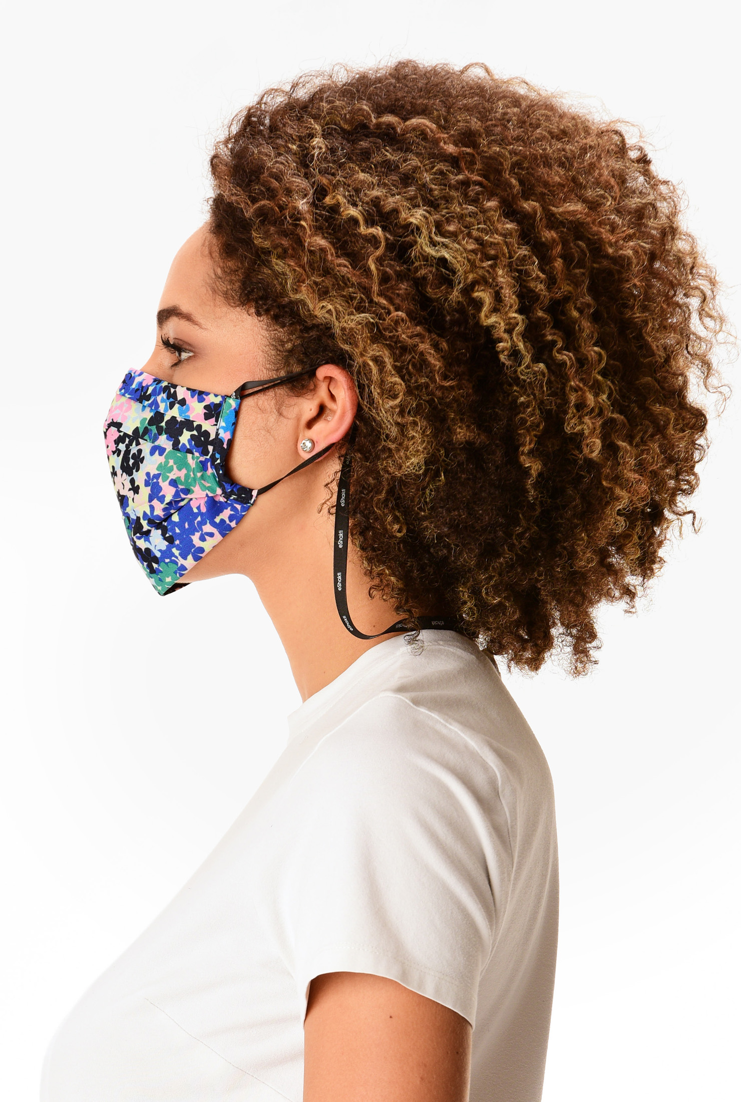 Shop Floral print crepe pleated face mask | eShakti