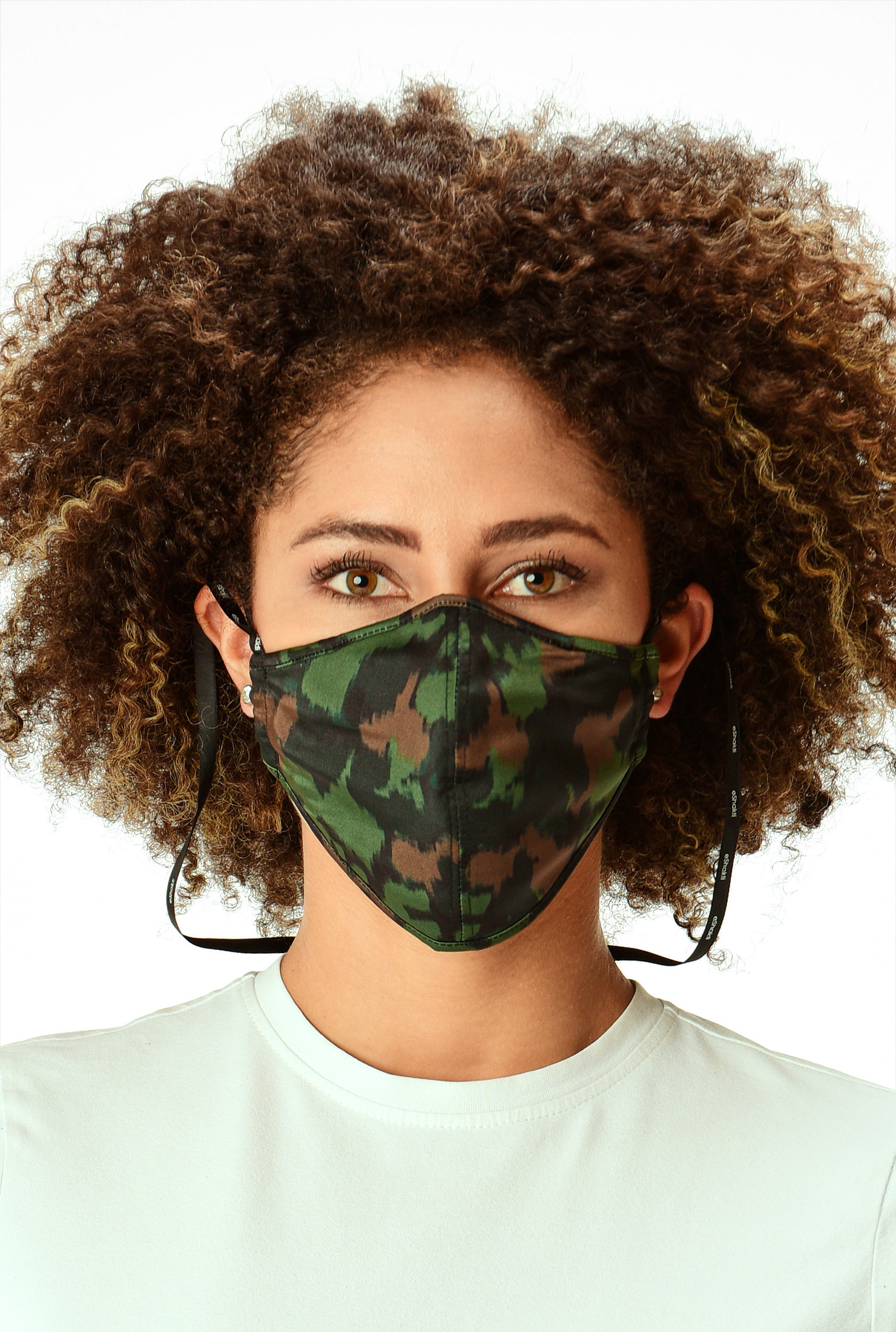 Shop Camo print satin shaped face mask | eShakti