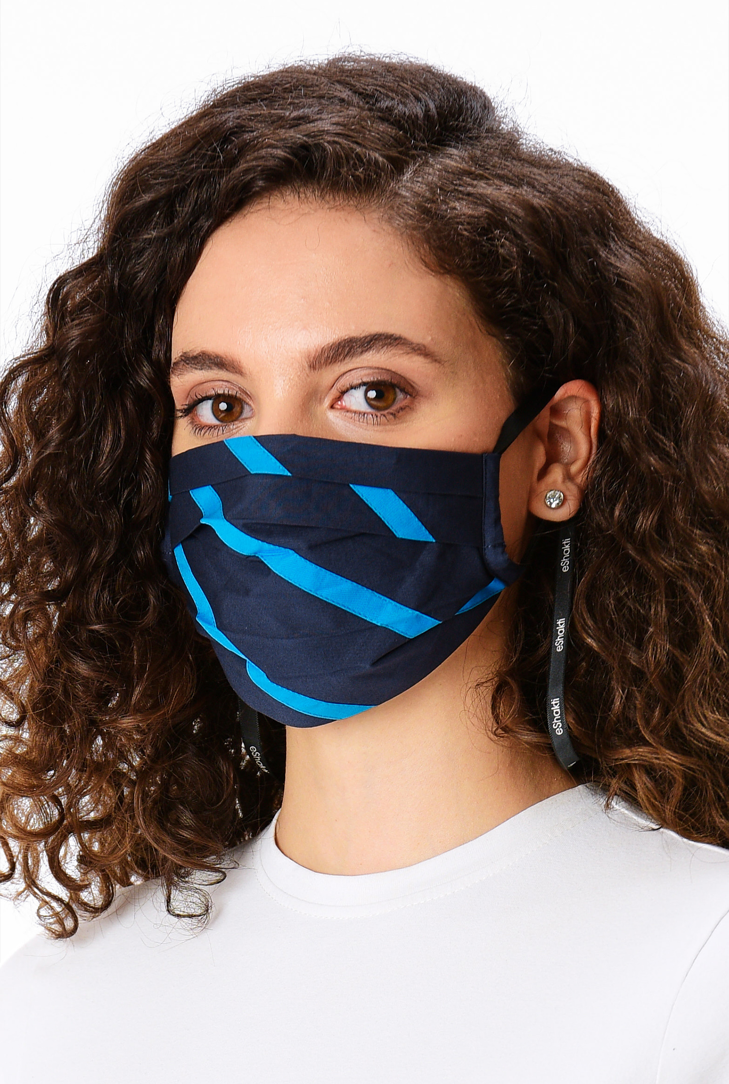 Shop Colorblock cotton poplin pleated face mask | eShakti