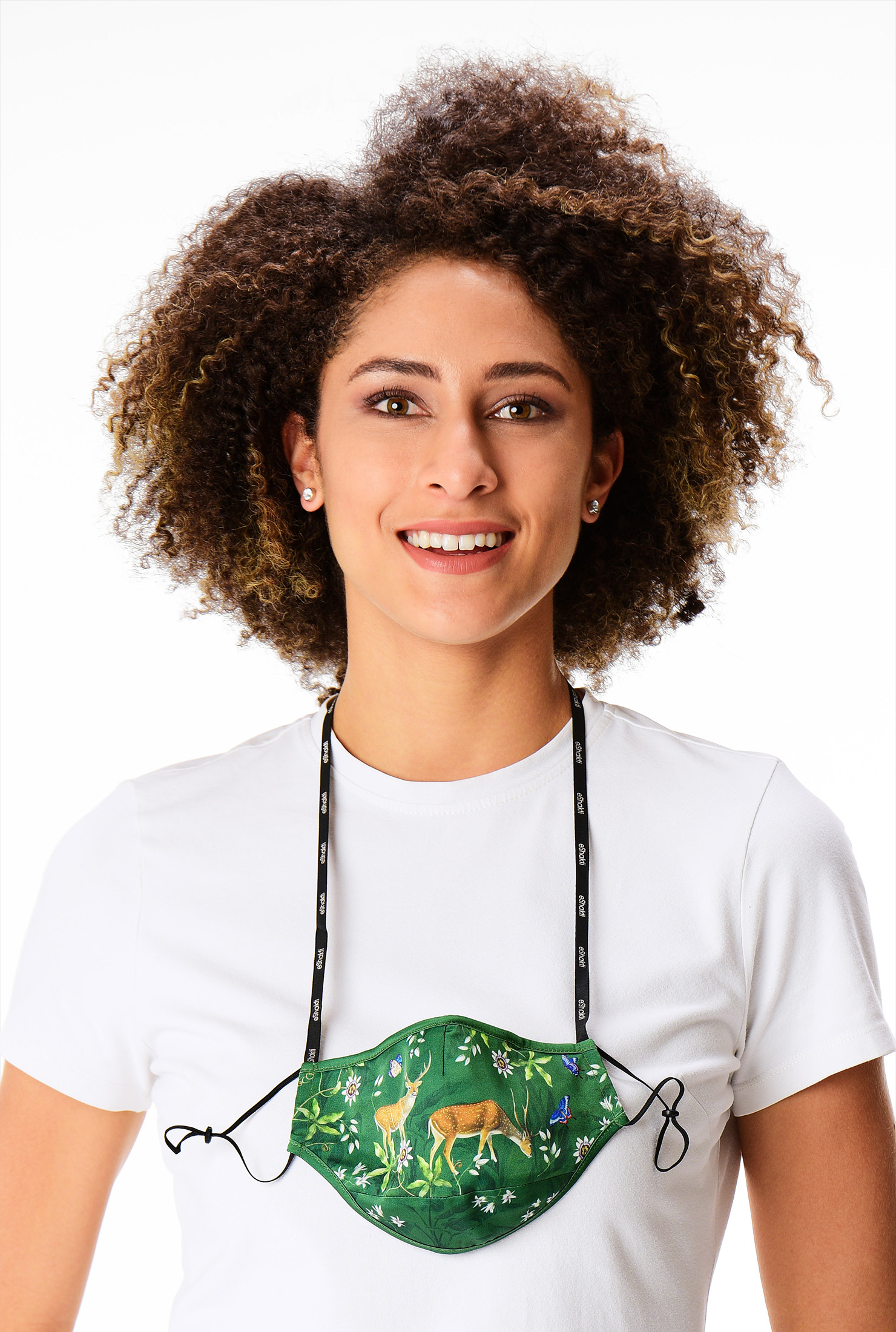 Shop Deer print satin shaped face mask | eShakti