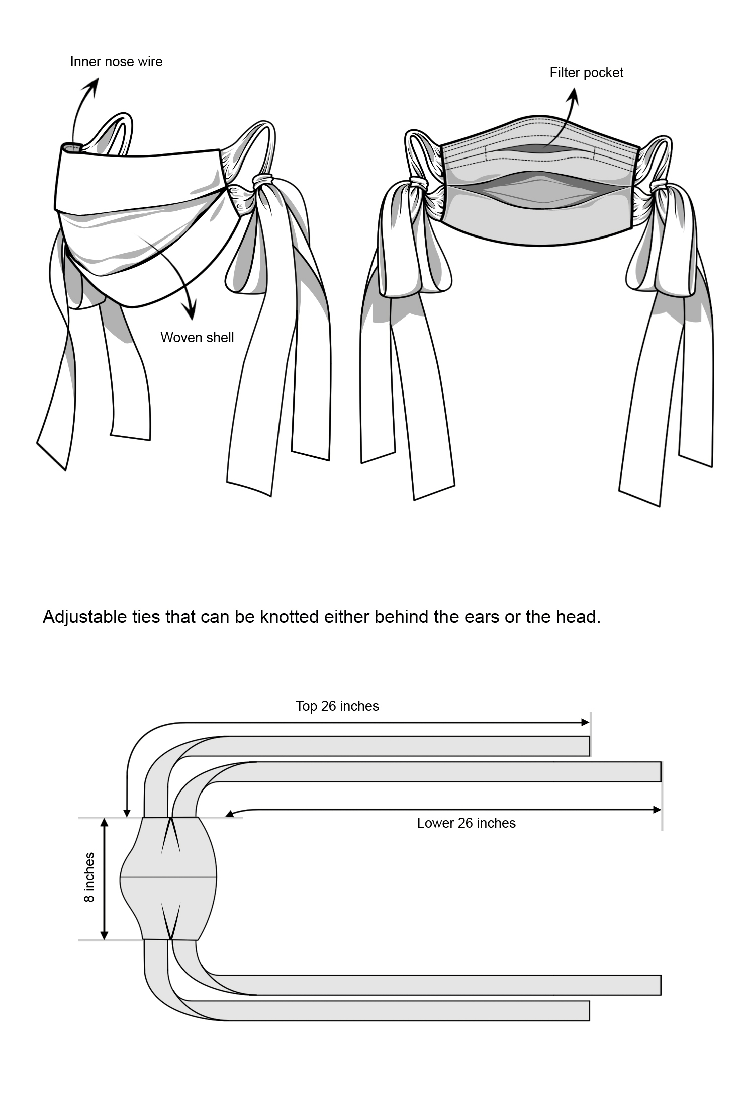 Shop Gold print tulle sash tie shaped face mask | eShakti