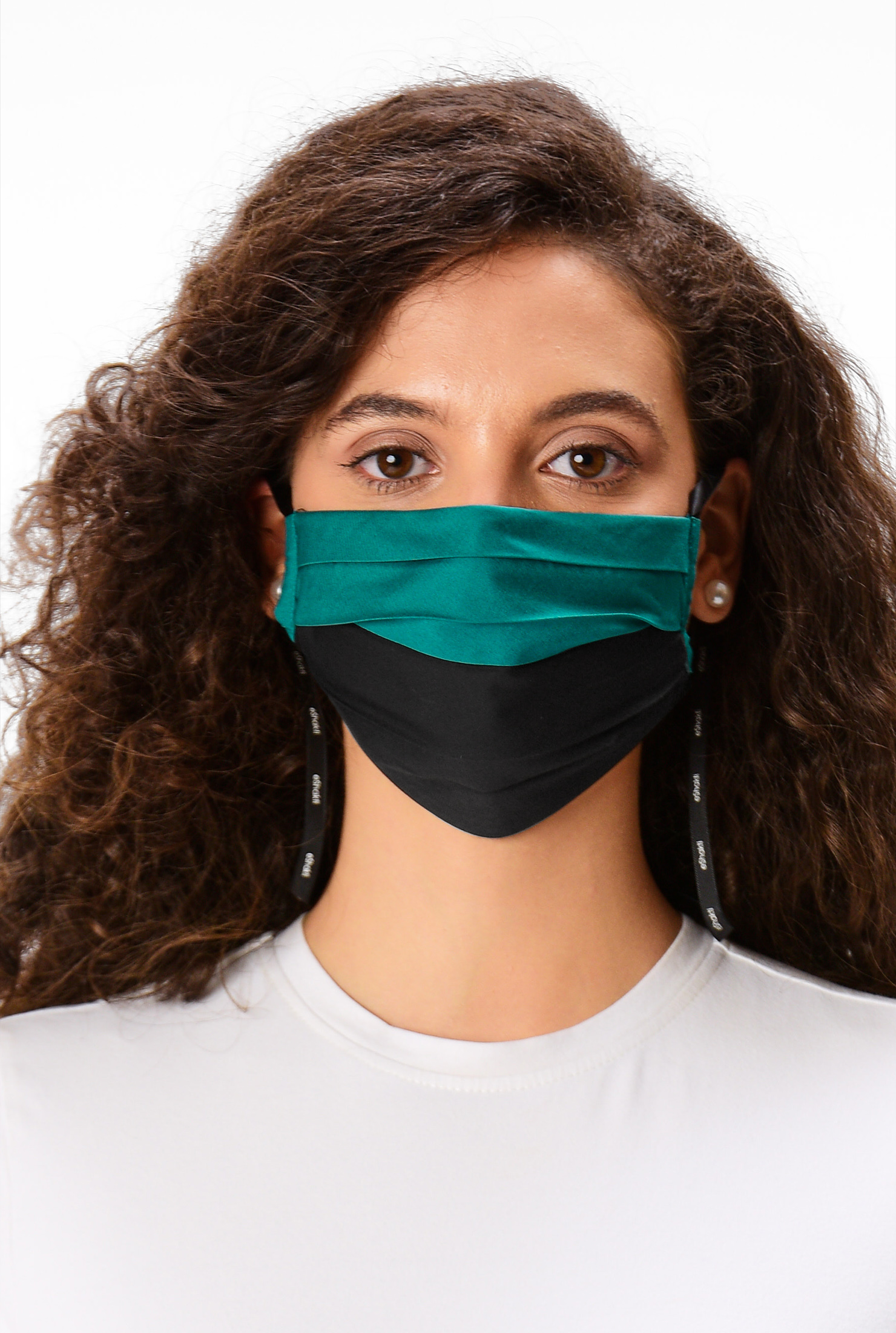 Shop Colorblock cotton poplin pleated face mask | eShakti