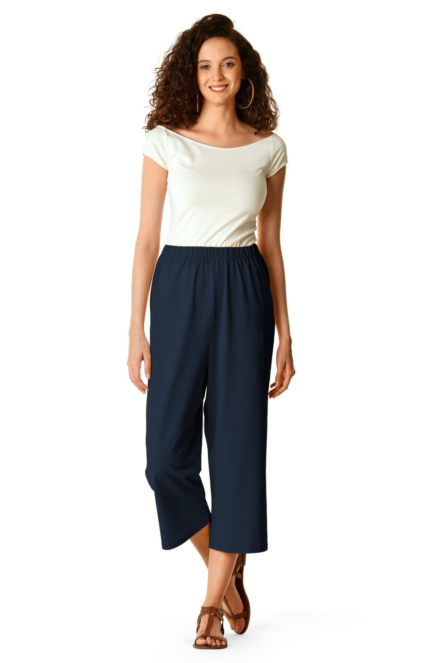 Shop Asymmetric hem cotton knit tunic and pants set | eShakti