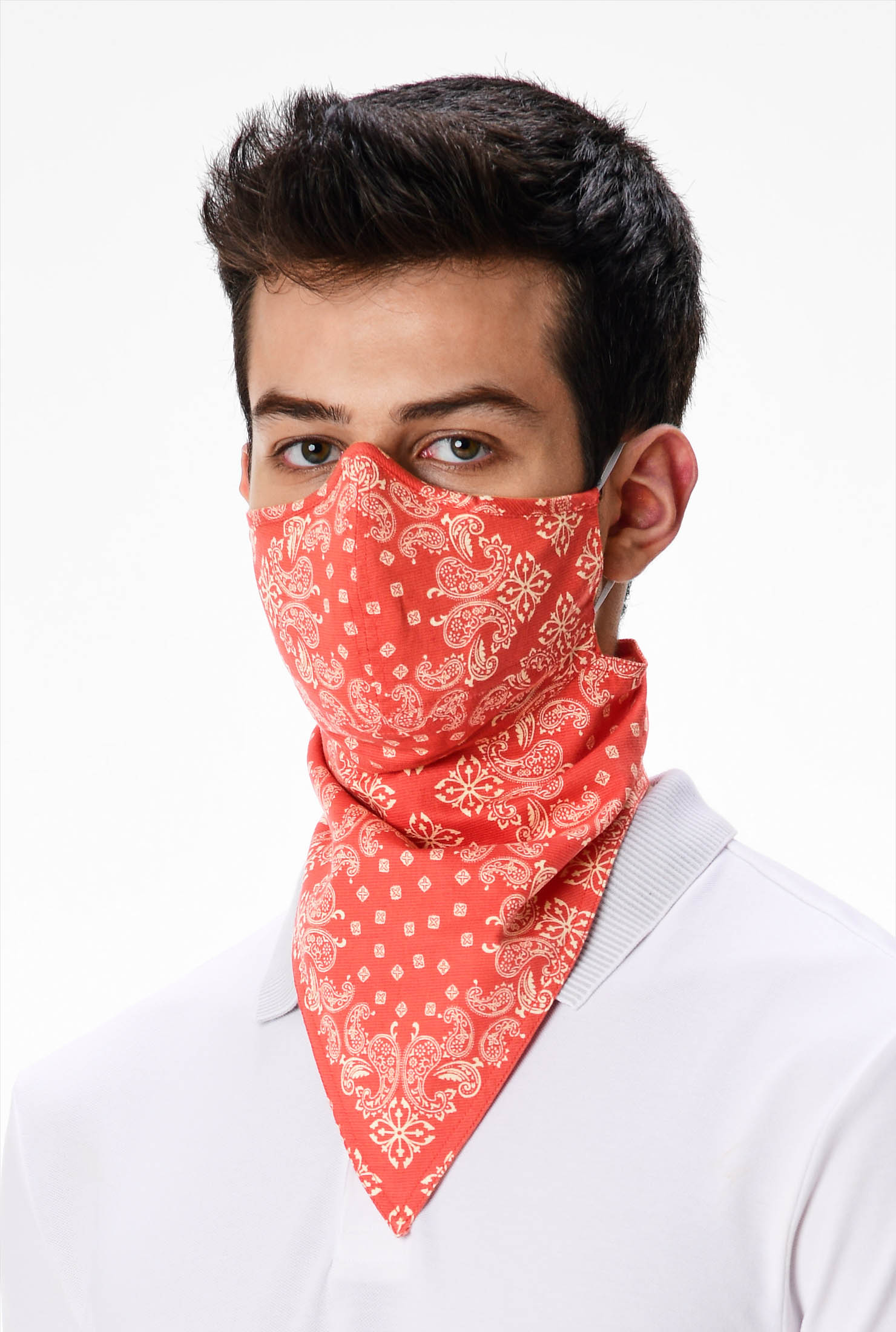 Shop Paisley print cotton mens scarf mask | eShakti