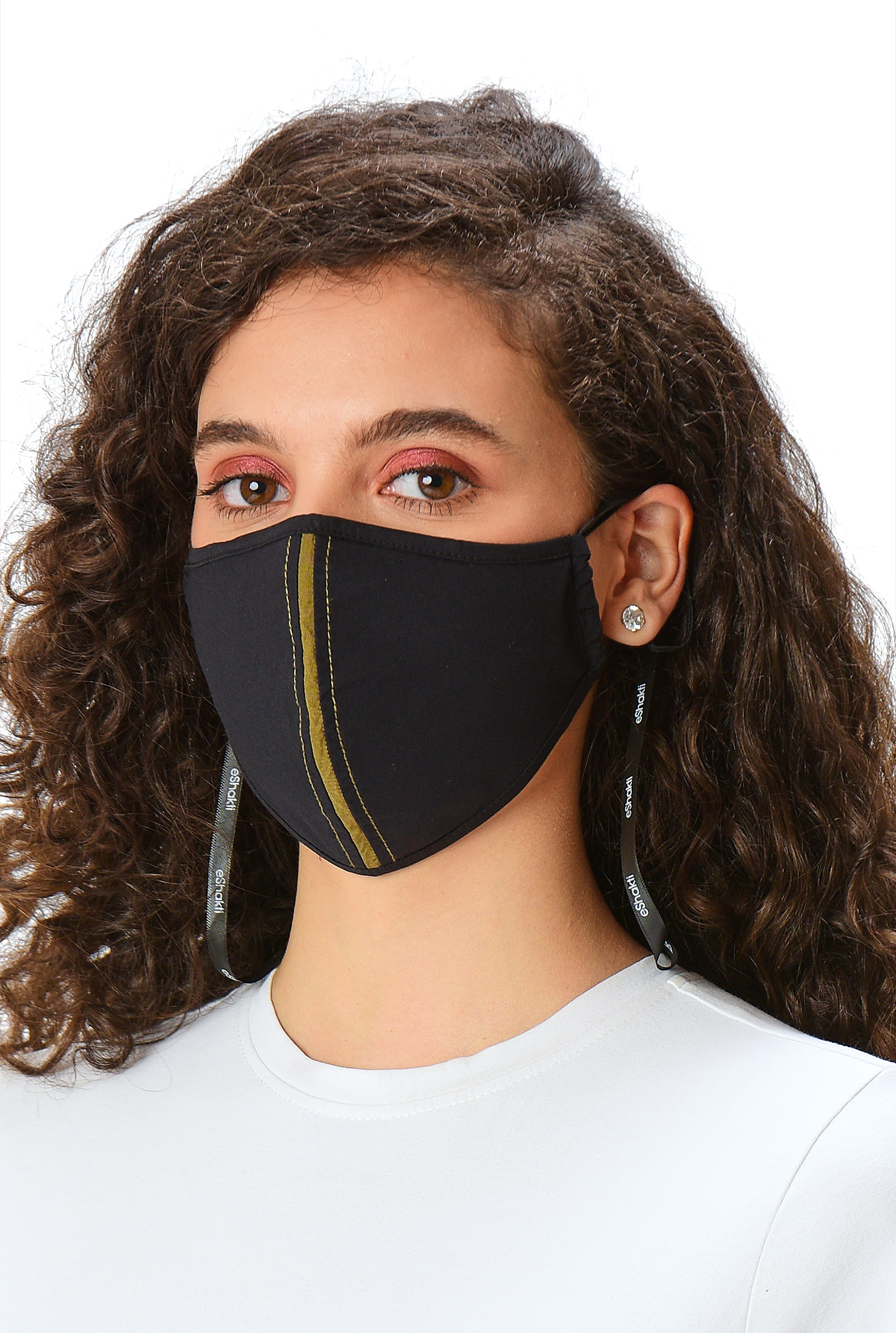 Shop Contrast trim cotton poplin shaped face mask | eShakti