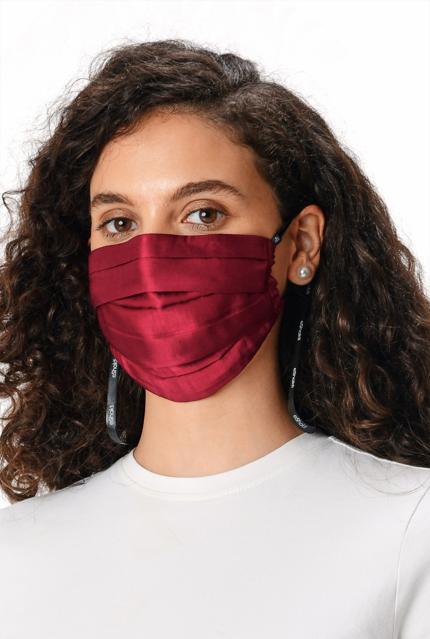 Shop Viscose satin pleated face mask | eShakti
