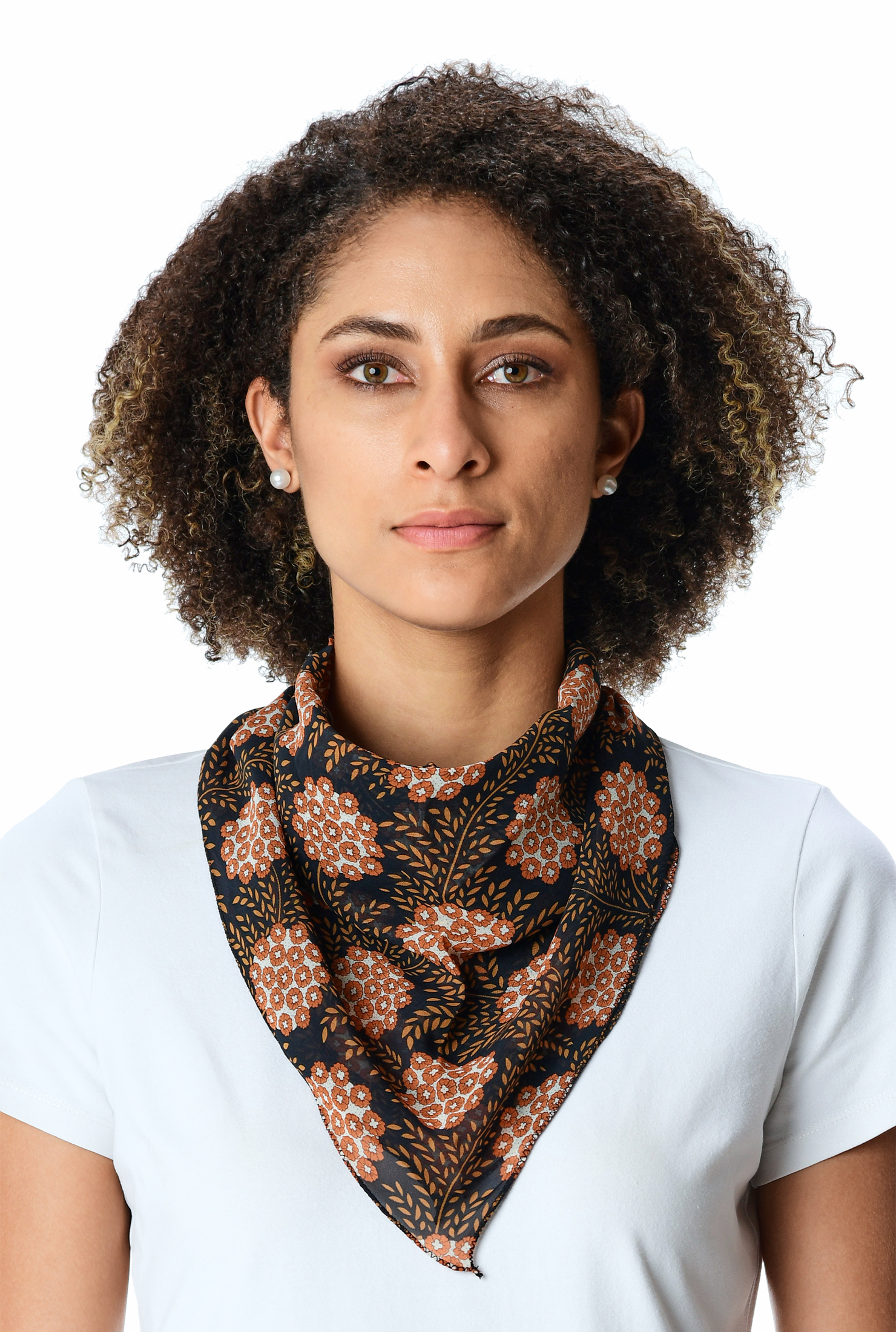 Shop Floral print georgette scarf mask | eShakti