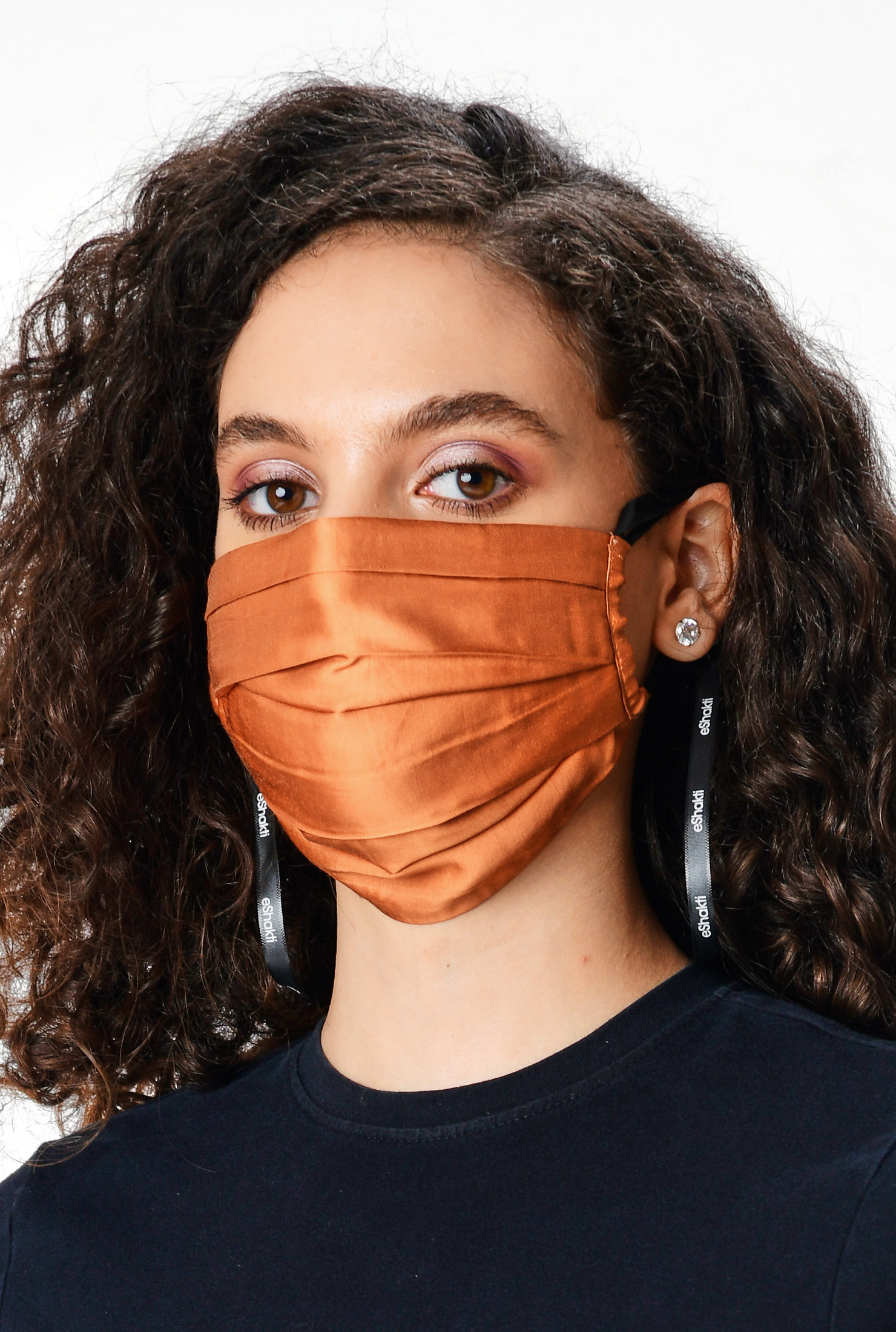 Shop Viscose satin pleated face mask | eShakti