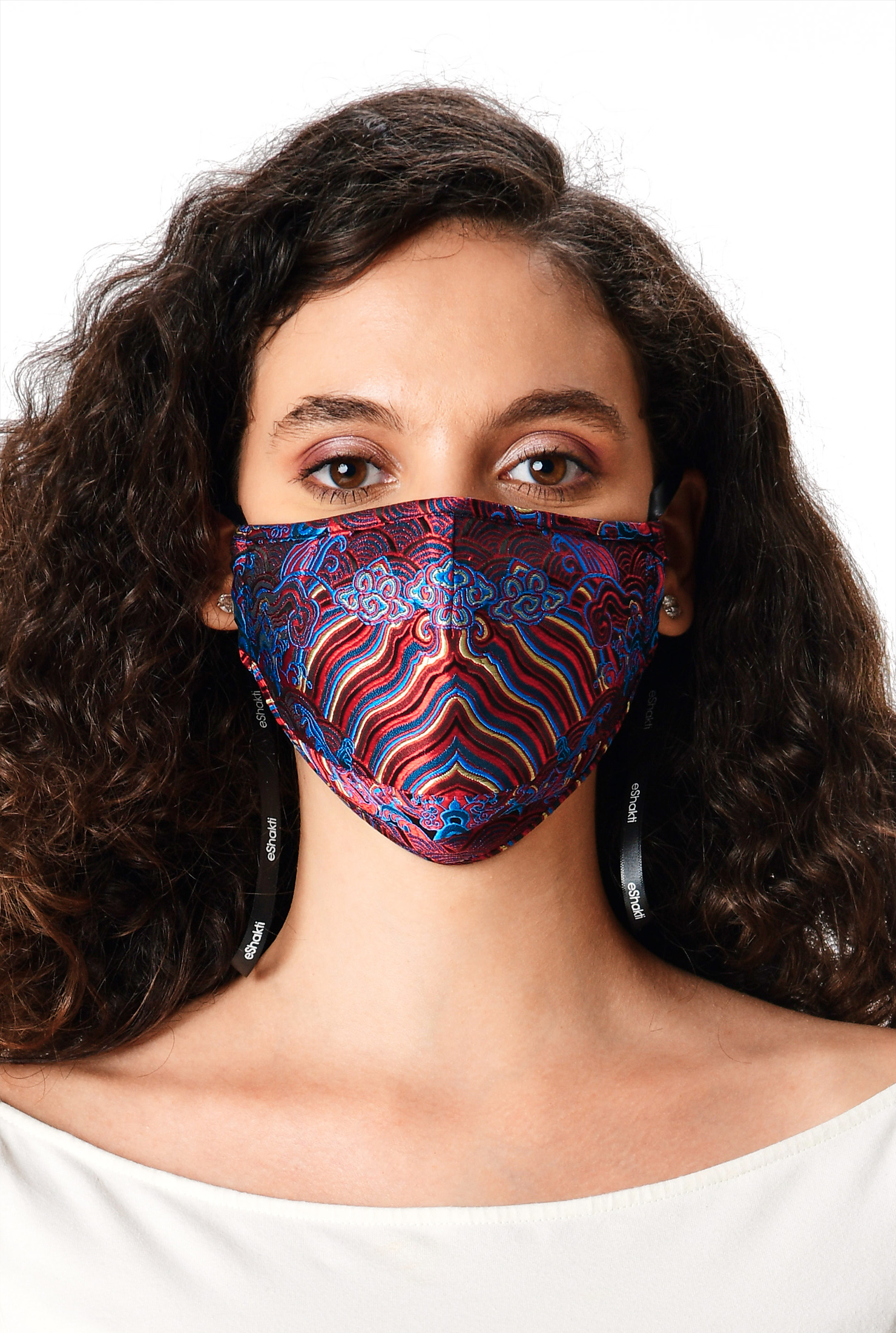 Shop Graphic jacquard shaped face mask | eShakti