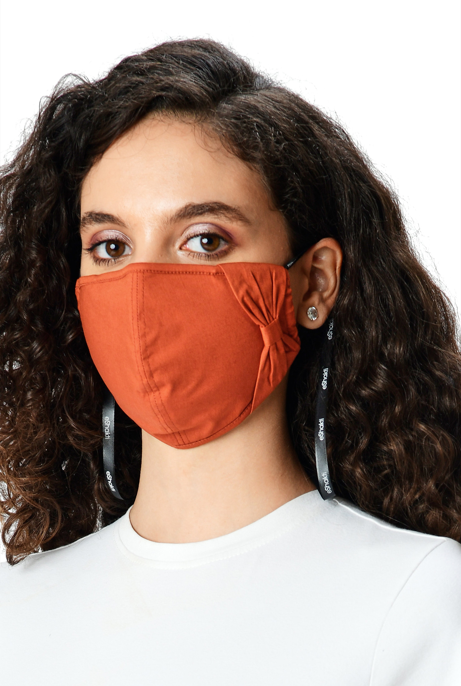Shop Bow-tie cotton poplin shaped face mask | eShakti