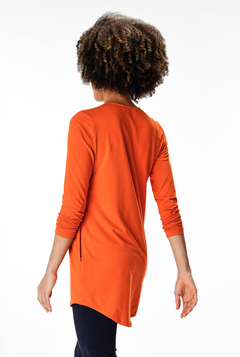 Shop Cotton jersey knit long tunic | eShakti