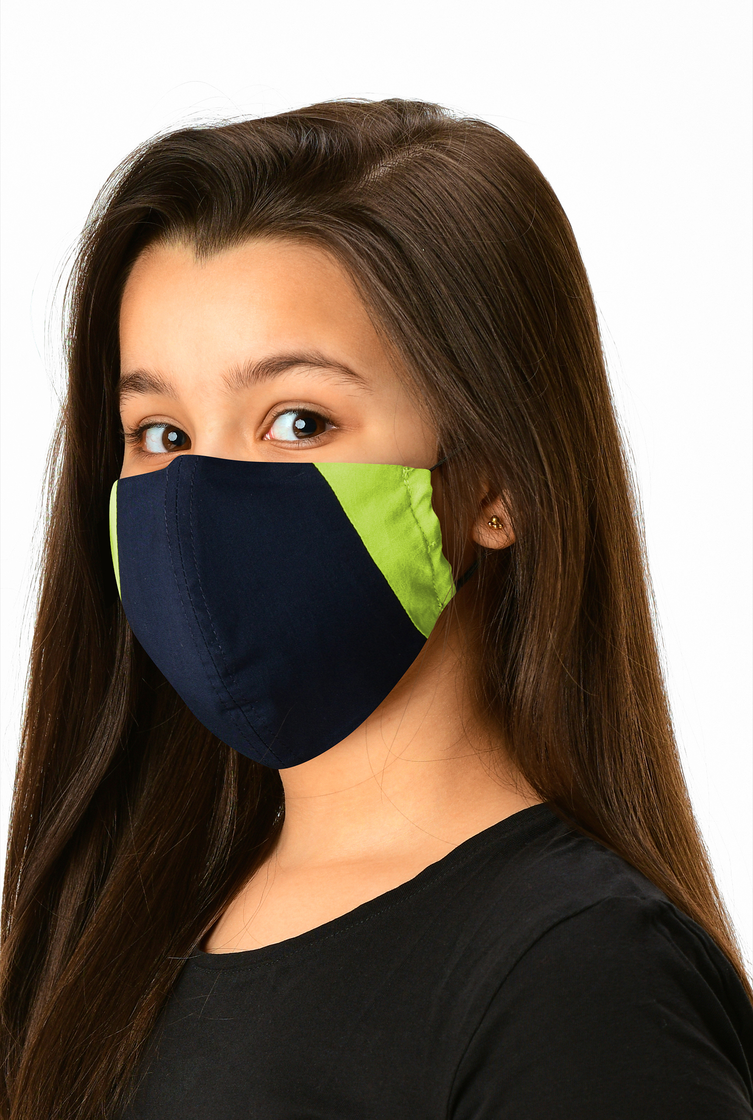 Shop Colorblock cotton poplin shaped kids face mask | eShakti