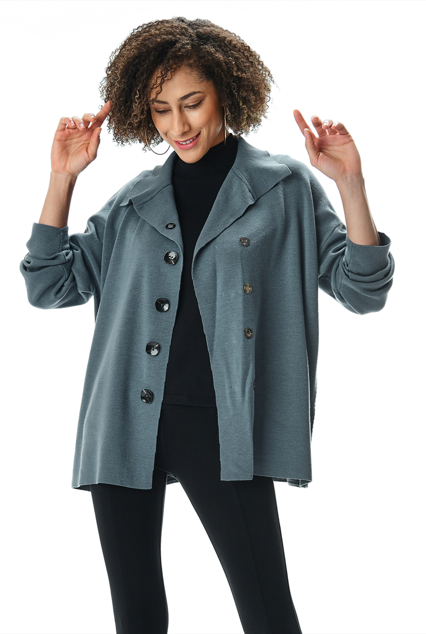 Shop Merino wool blend rib-knit jacket | eShakti
