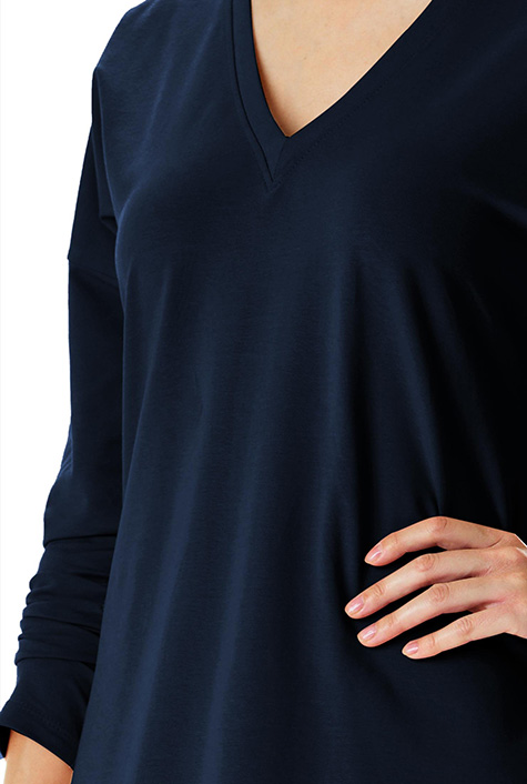 Shop Vented cotton jersey tunic | eShakti