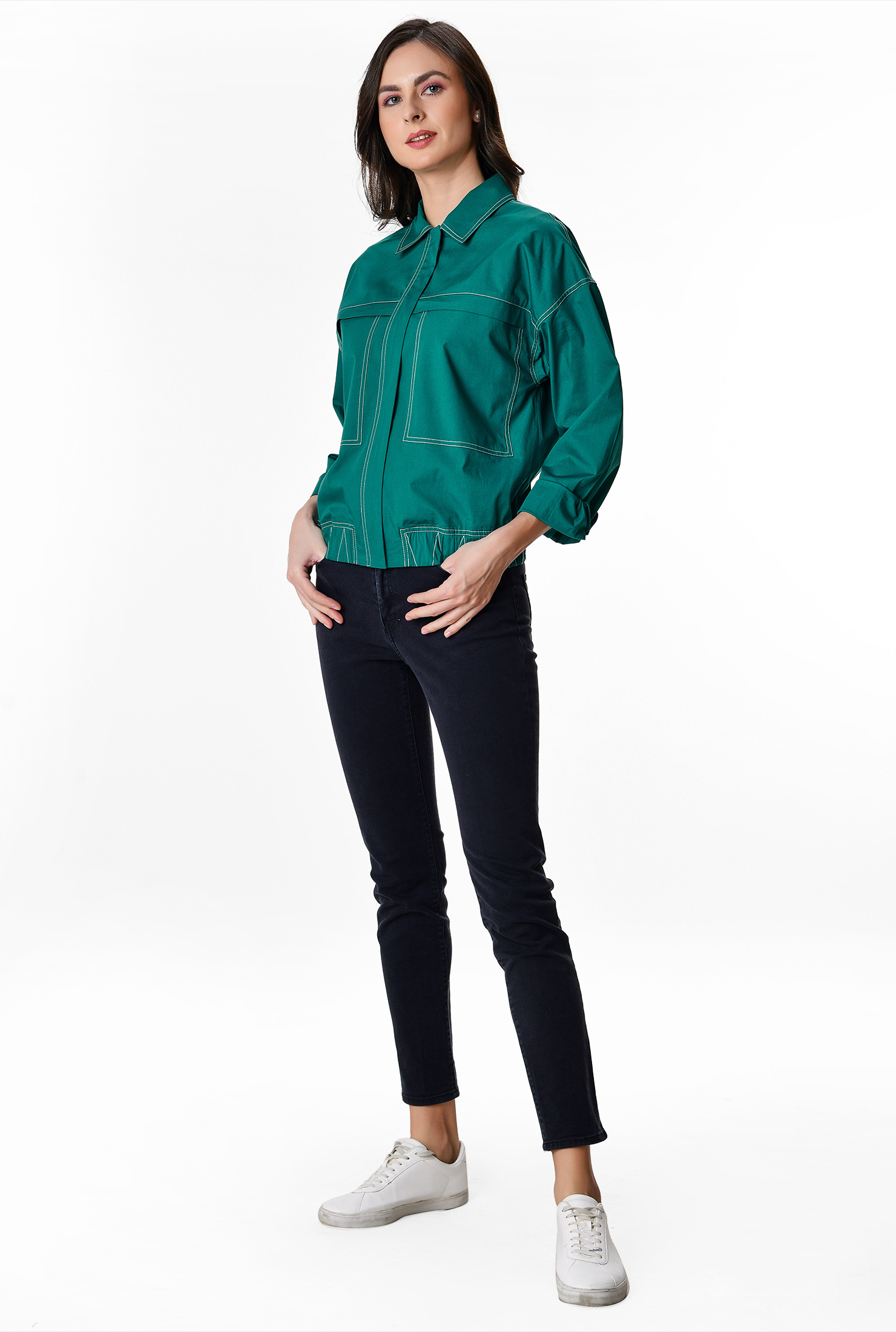 Shop Lightweight cotton poplin jacket | eShakti