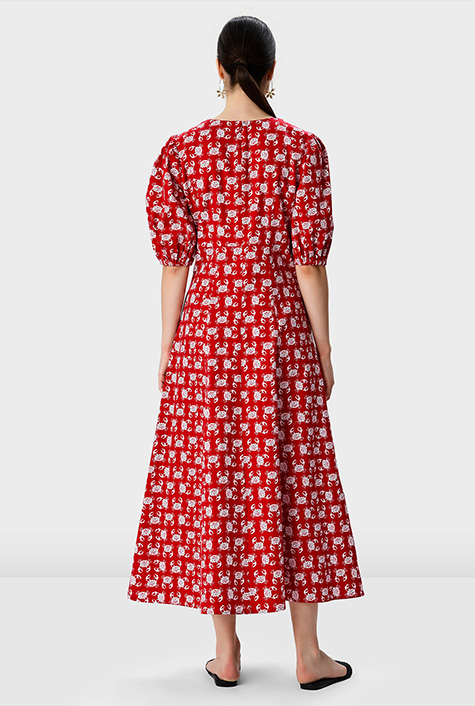 Shop Crustacean print cotton twill empire dress | eShakti