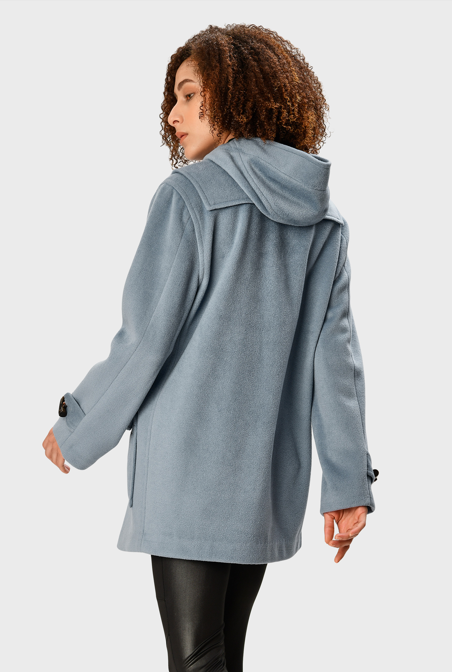 Shop Toggle button melton look hooded duffle coat | eShakti