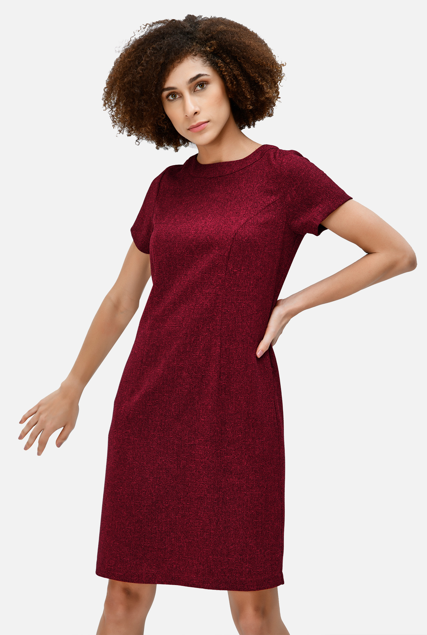 Shop Cross-hatch suiting shift dress | eShakti