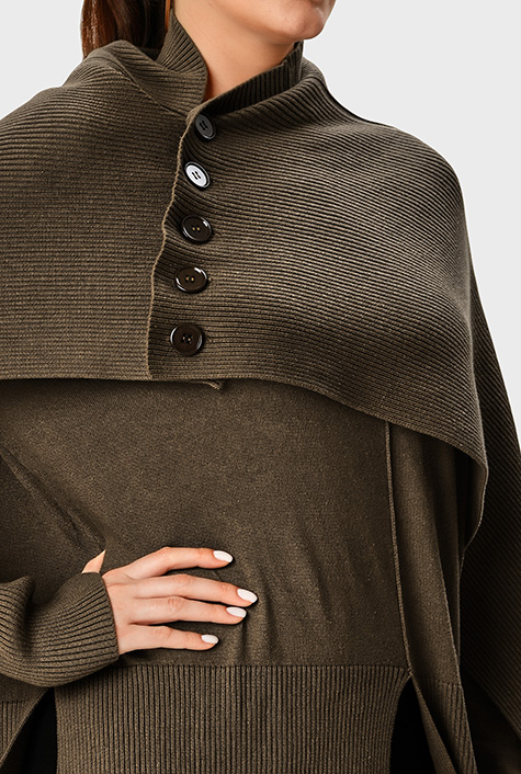 Shop Shawl wrap cotton blend sweater | eShakti