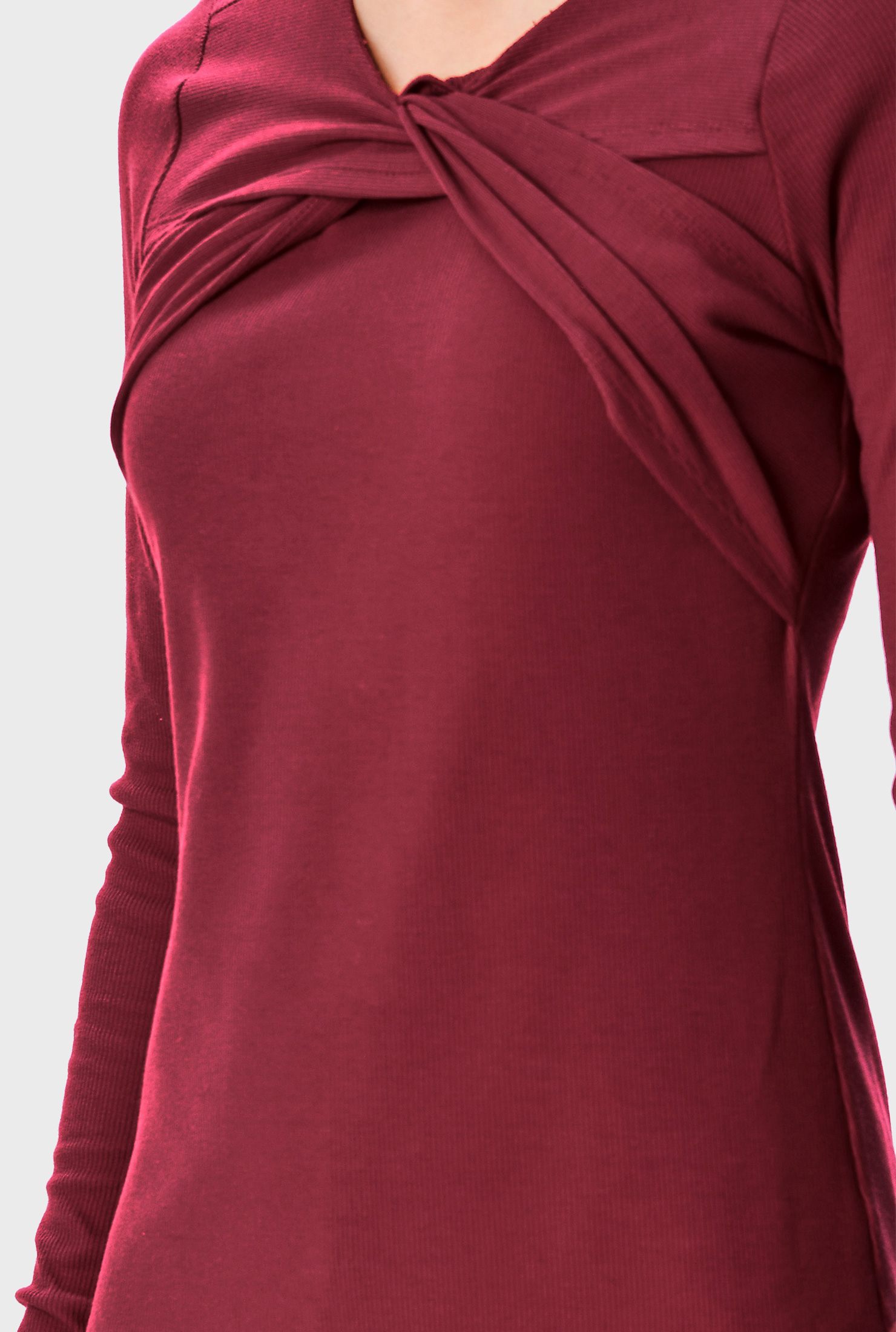 Shop Draped front rib-knit top | eShakti