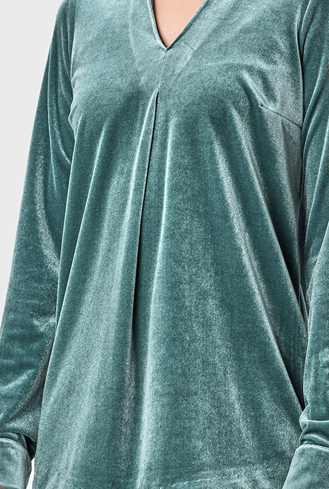 Shop Stretch velvet tunic top | eShakti