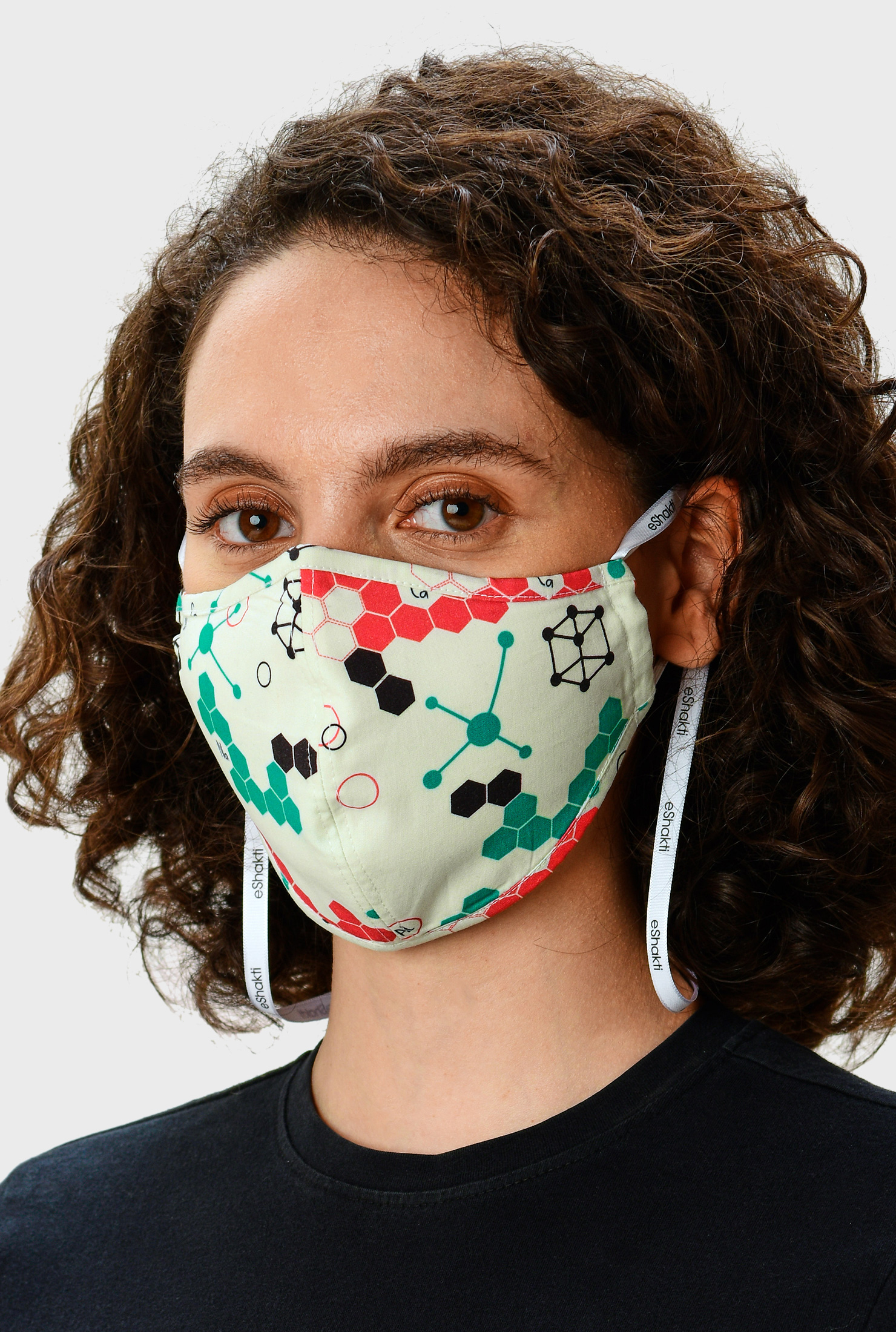 Shop Geo print cotton poplin shaped face mask | eShakti
