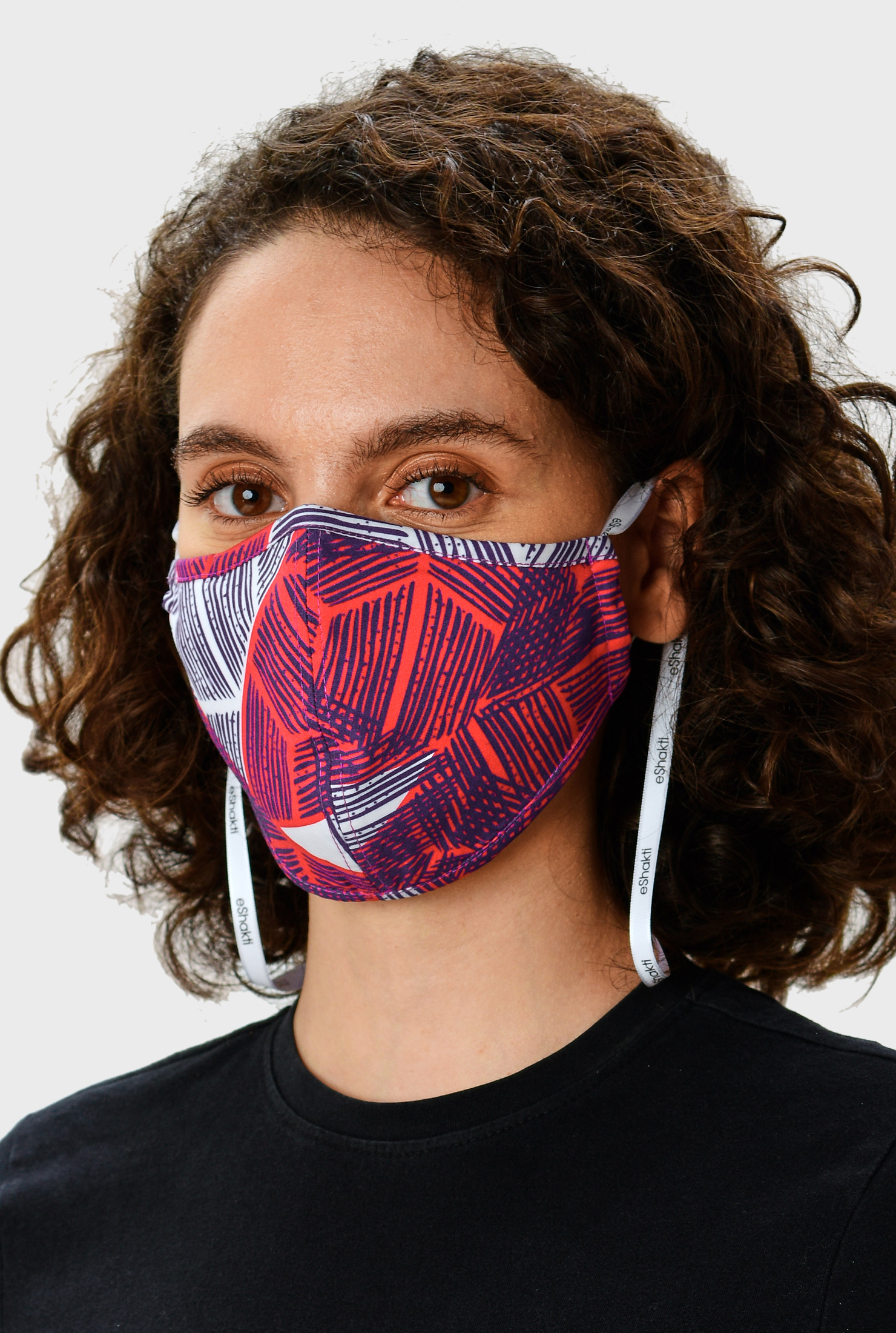 Shop Geo print cotton poplin shaped face mask | eShakti