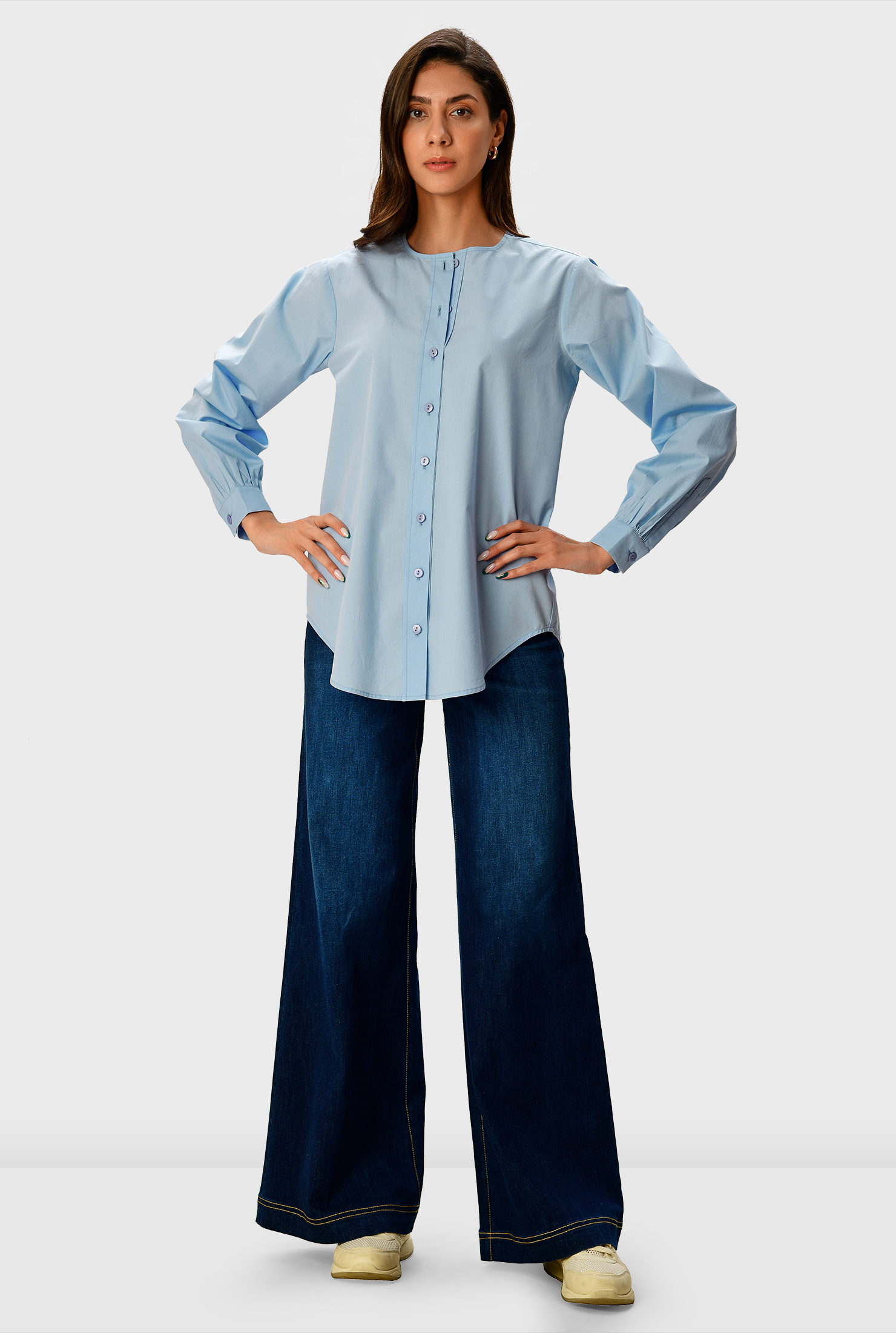 Shop Easy cotton sateen shirt | eShakti