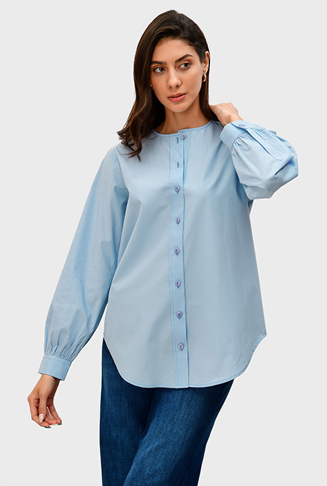 Shop Easy cotton sateen shirt | eShakti