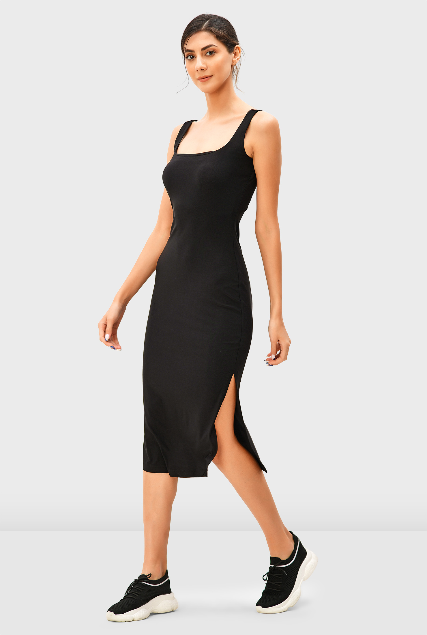 Shop Jersey knit vented sheath dress | eShakti