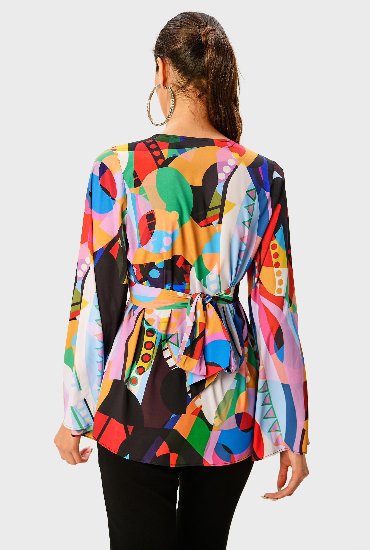 Shop Vibrant abstract print crepe blouse | eShakti