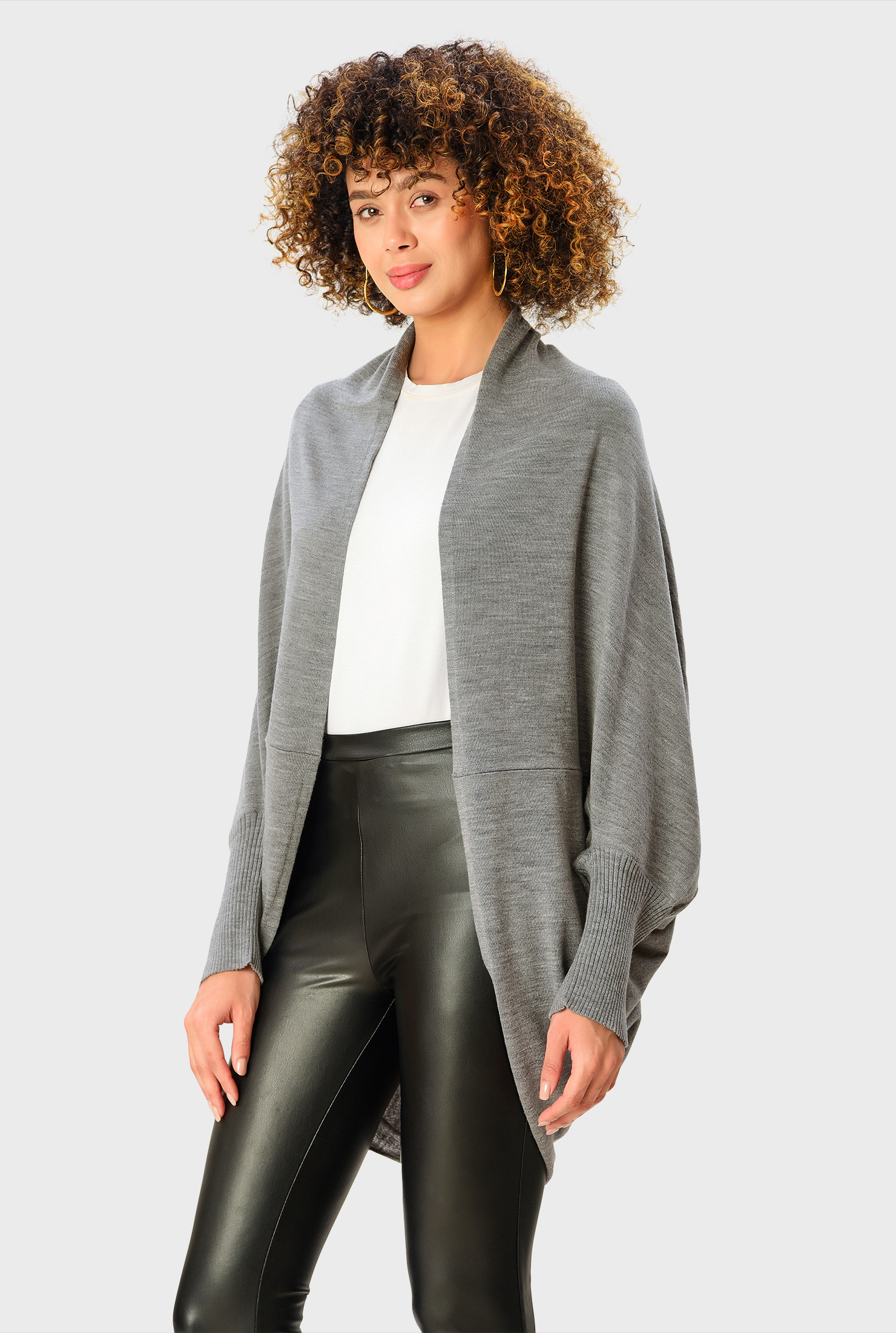 Shop Superfine merino wool circle cardigan | eShakti